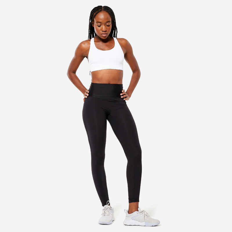 Womens Seamless Muscle Back Moderate Support Bra White Decathlon