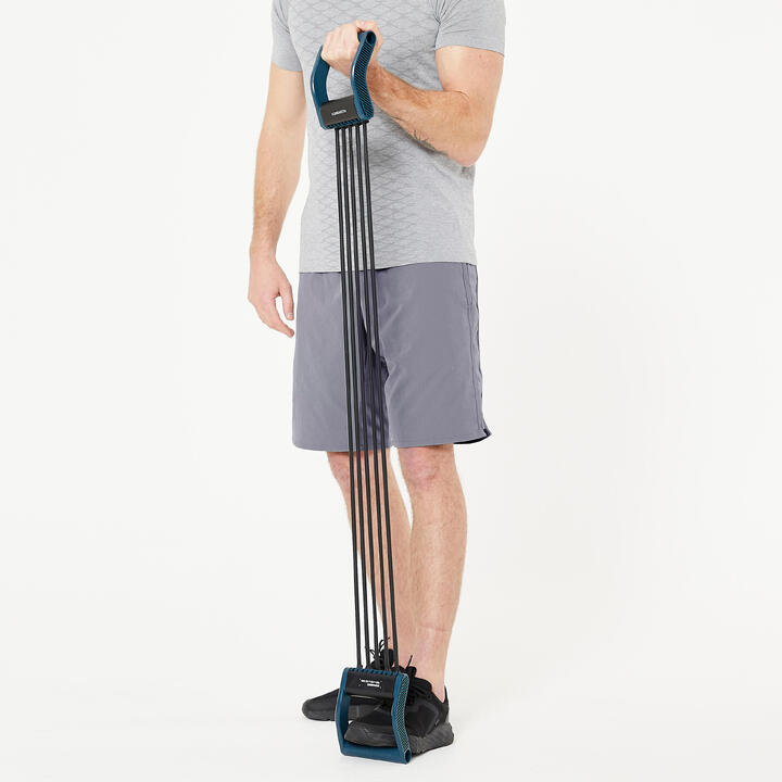 Extenseur de musculation réglable de 5 à 25kg - noir et bleu CORENGTH ...