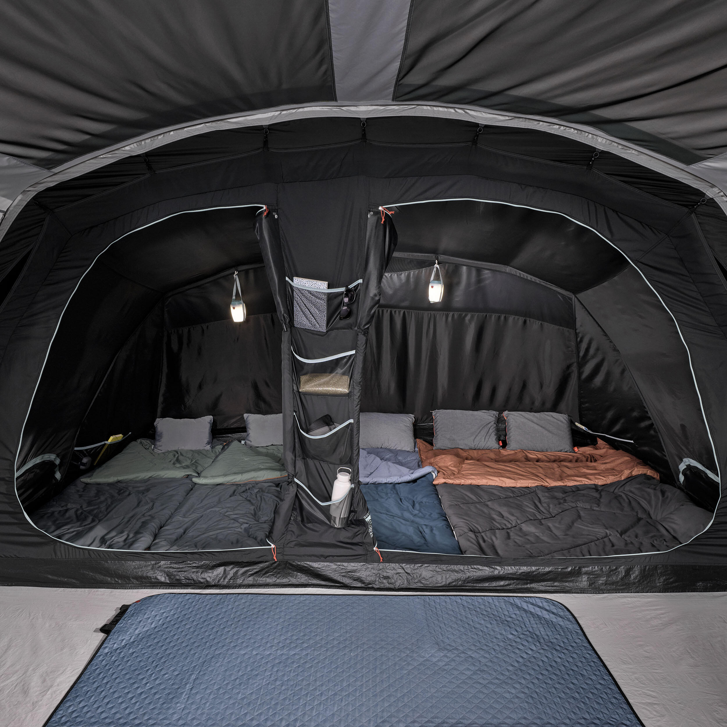 ПАЛАТКА С РЕЙКИ ЗА КЪМПИНГ ARPENAZ 5.2 F&B, 2 СПАЛНИ, 5-МЕСТНА - DECATHLON