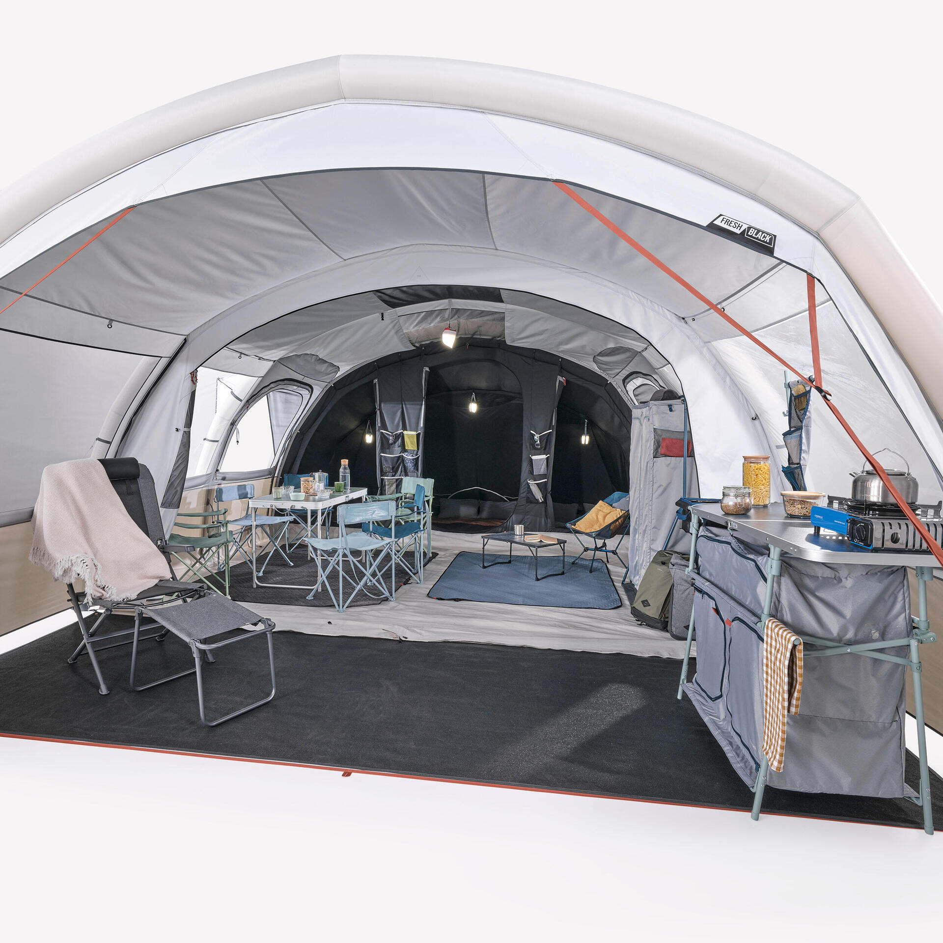 6-person, 3-bedroom inflatable camping tent, Air Seconds 6.3 XXL, Fresh ...