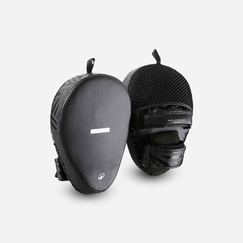 Manoplas de boxeo curvas outshock con correa ajustable negro - Decathlon