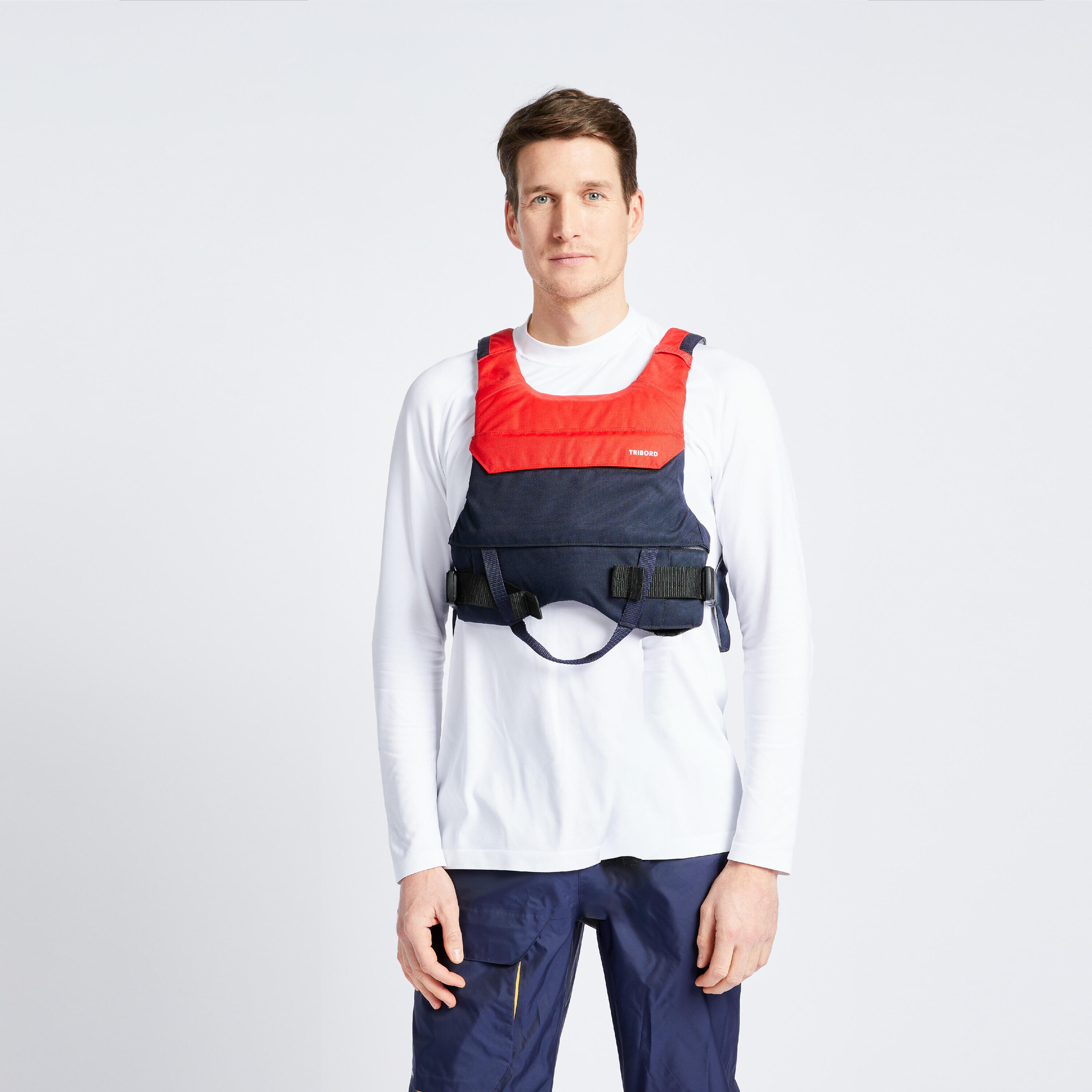 Buoyancy life jacket BA 50 Newtons Sailing club red and blue TRIBORD ...