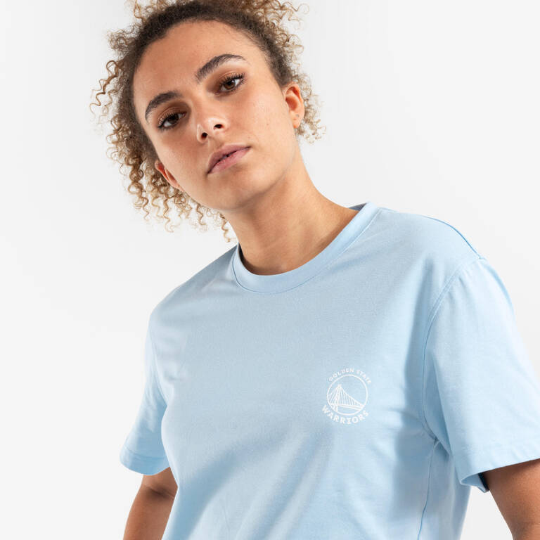 អាវយឺតកីឡាបាល់បោះបុរស/នារី TS 900 NBA Warriors - ពណ៌ខៀវ - Decathlon