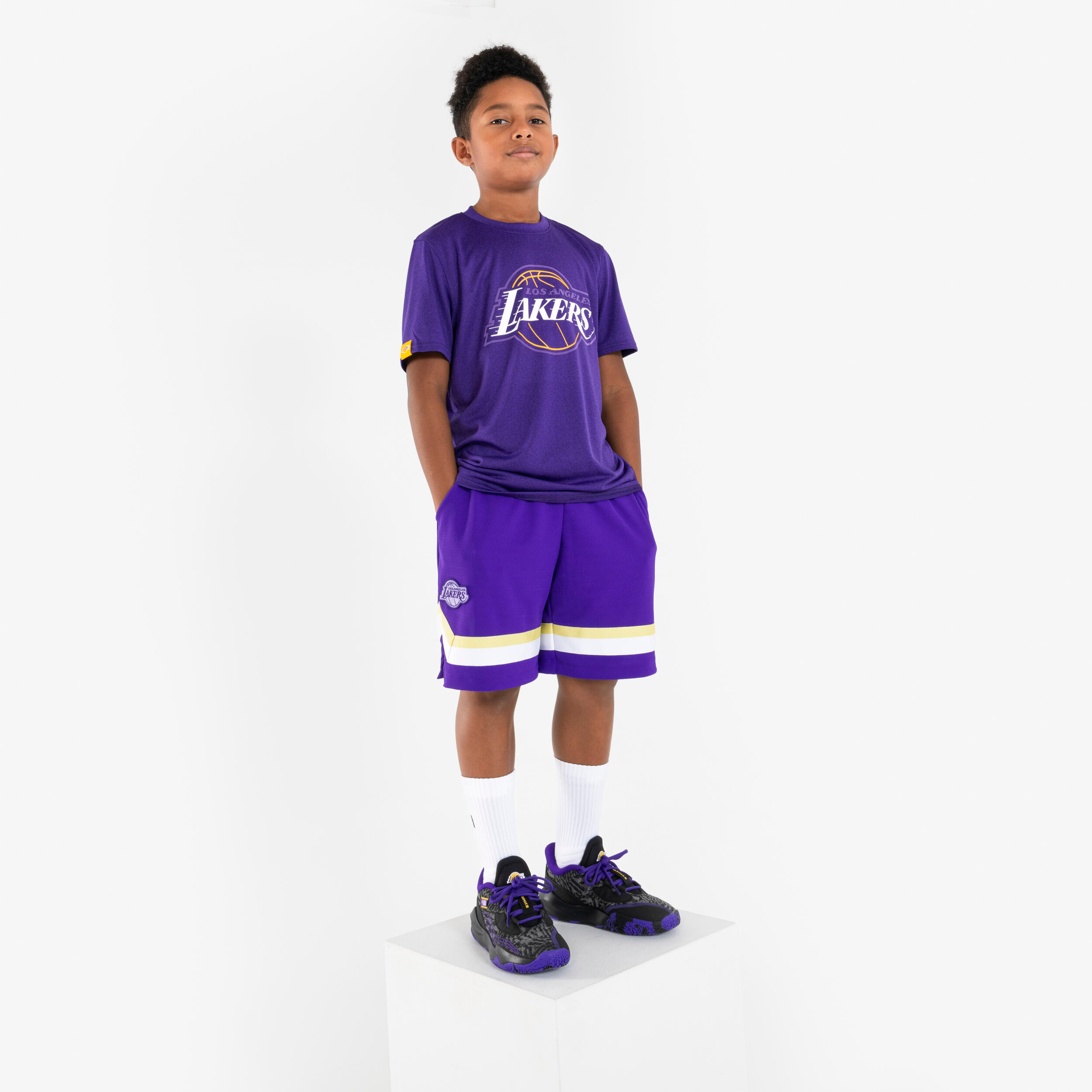 Bērnu basketbola T krekls “NBA Lakers 900”, violets - Decathlon