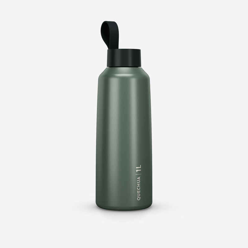 BOTELLA INOX 1L CON TAPA DE ROSCA PARA SENDERISMO VERDE - Decathlon