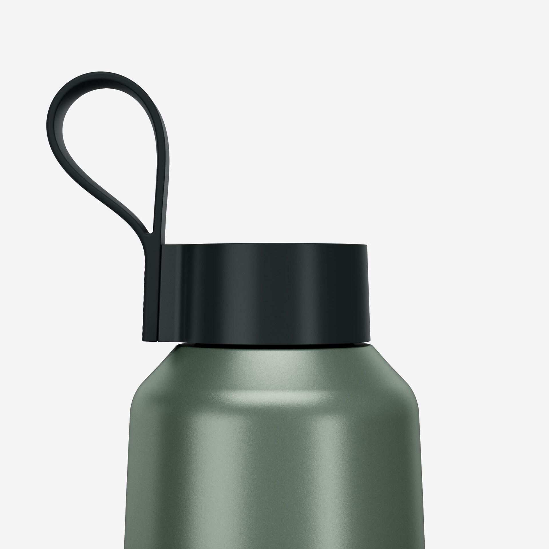 Stainless Steel Flask with Screw Cap for Hiking 100 1 L - Green
