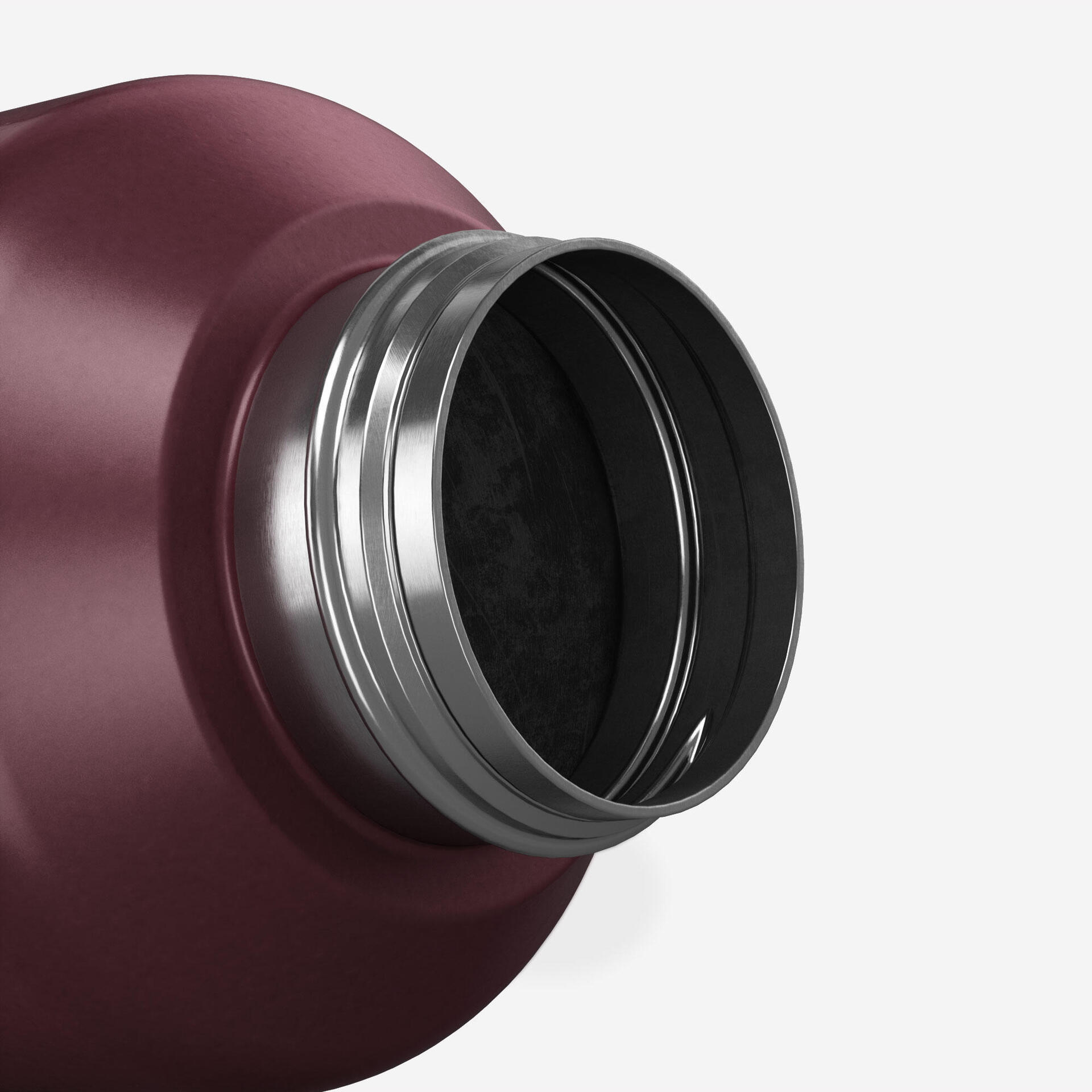 Stainless Steel Flask with Screw Cap for Hiking 100 1 L - Burgundy