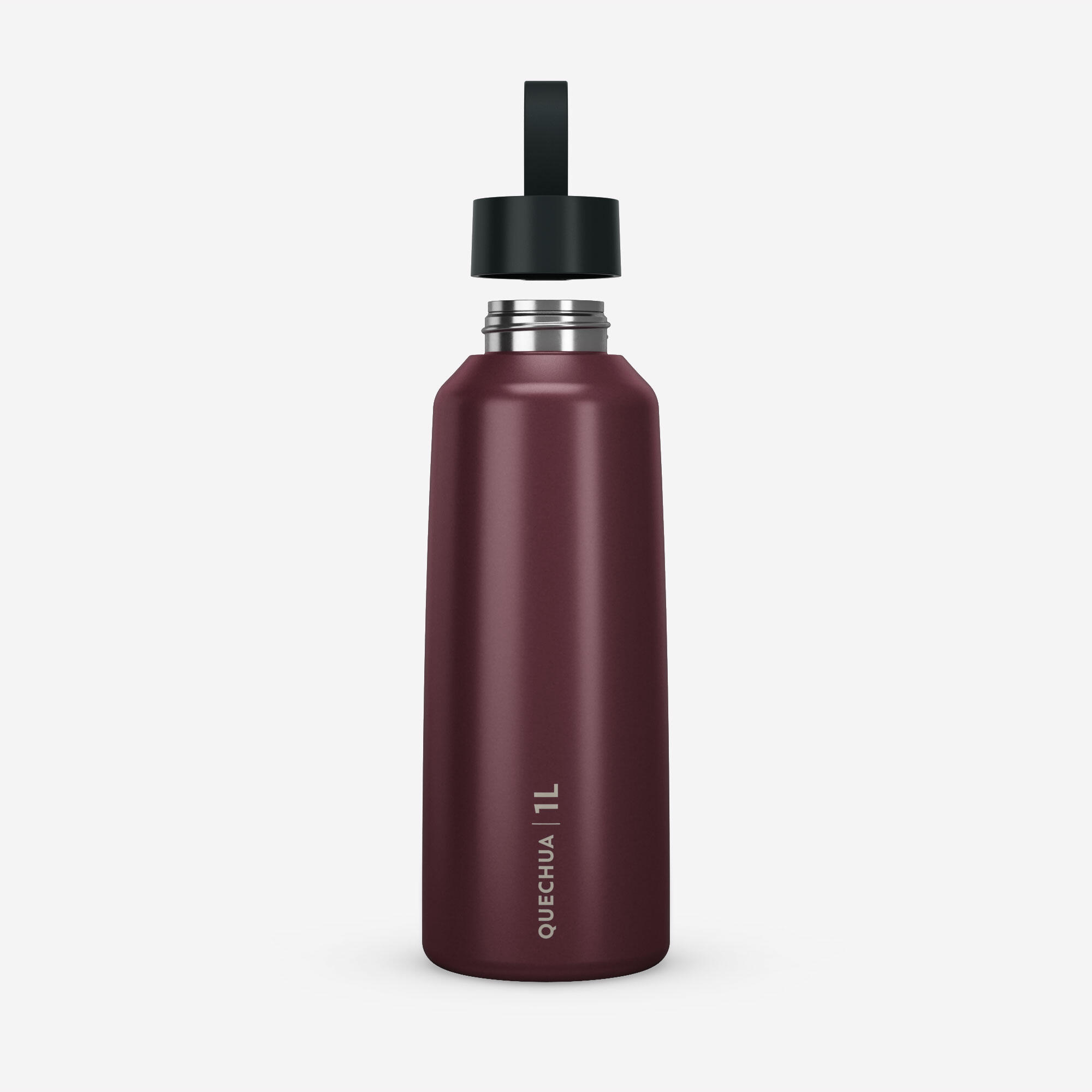 1 L stainless steel Flask 100 with screw cap for hiking - Maroon ...