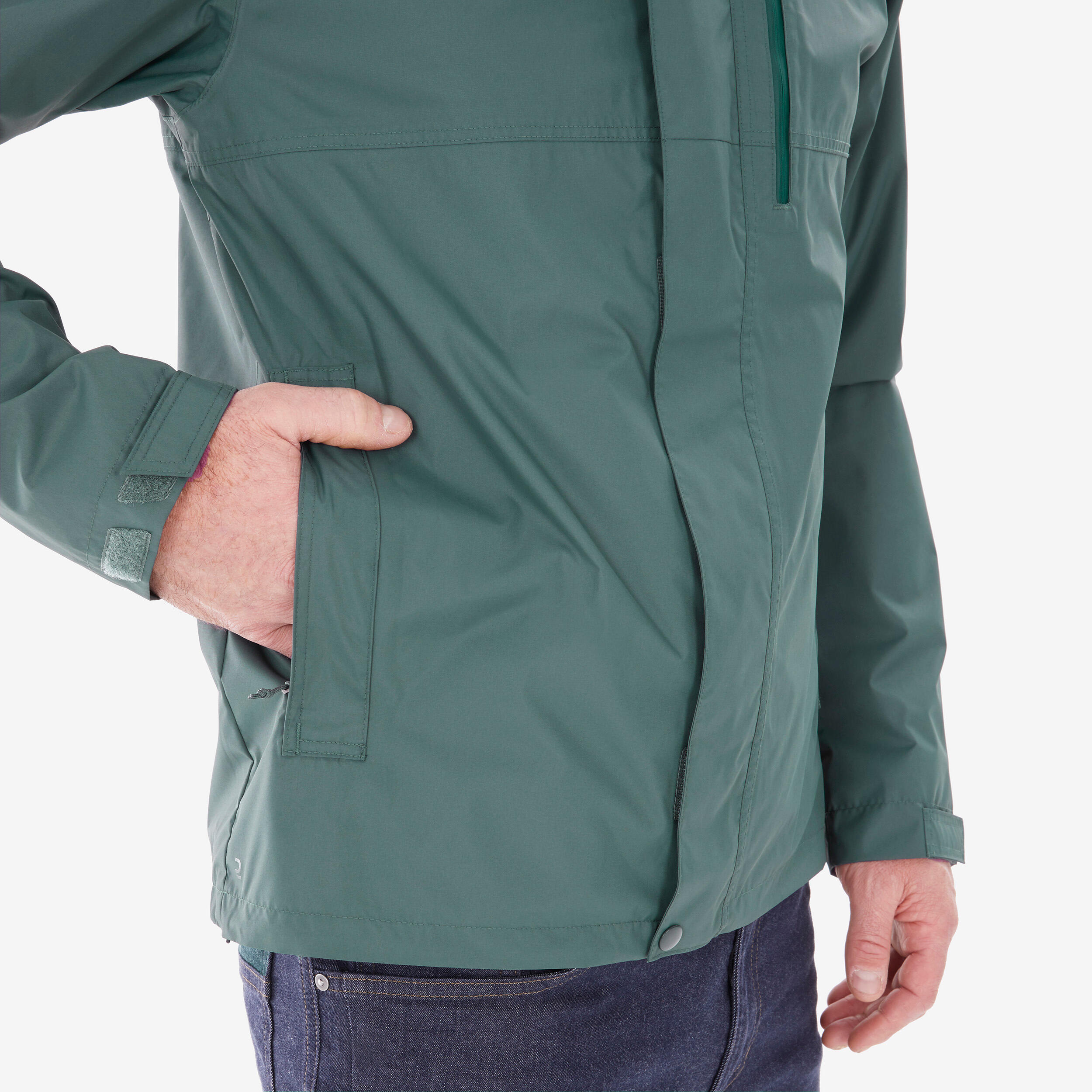 Men’s Waterproof Hiking Jacket - NH 500 - Dark grey green - Quechua ...