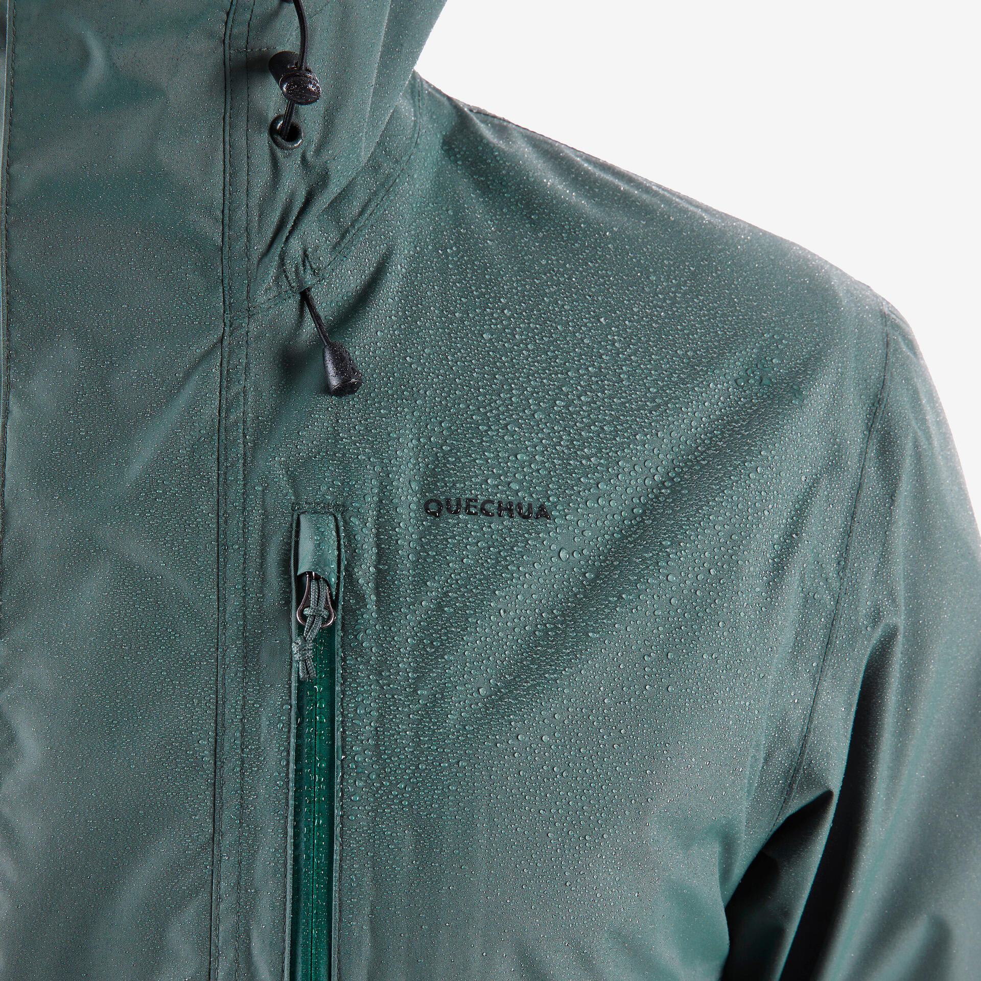 Jaket Hiking Pria NH500 Imper Waterproof - Hijau