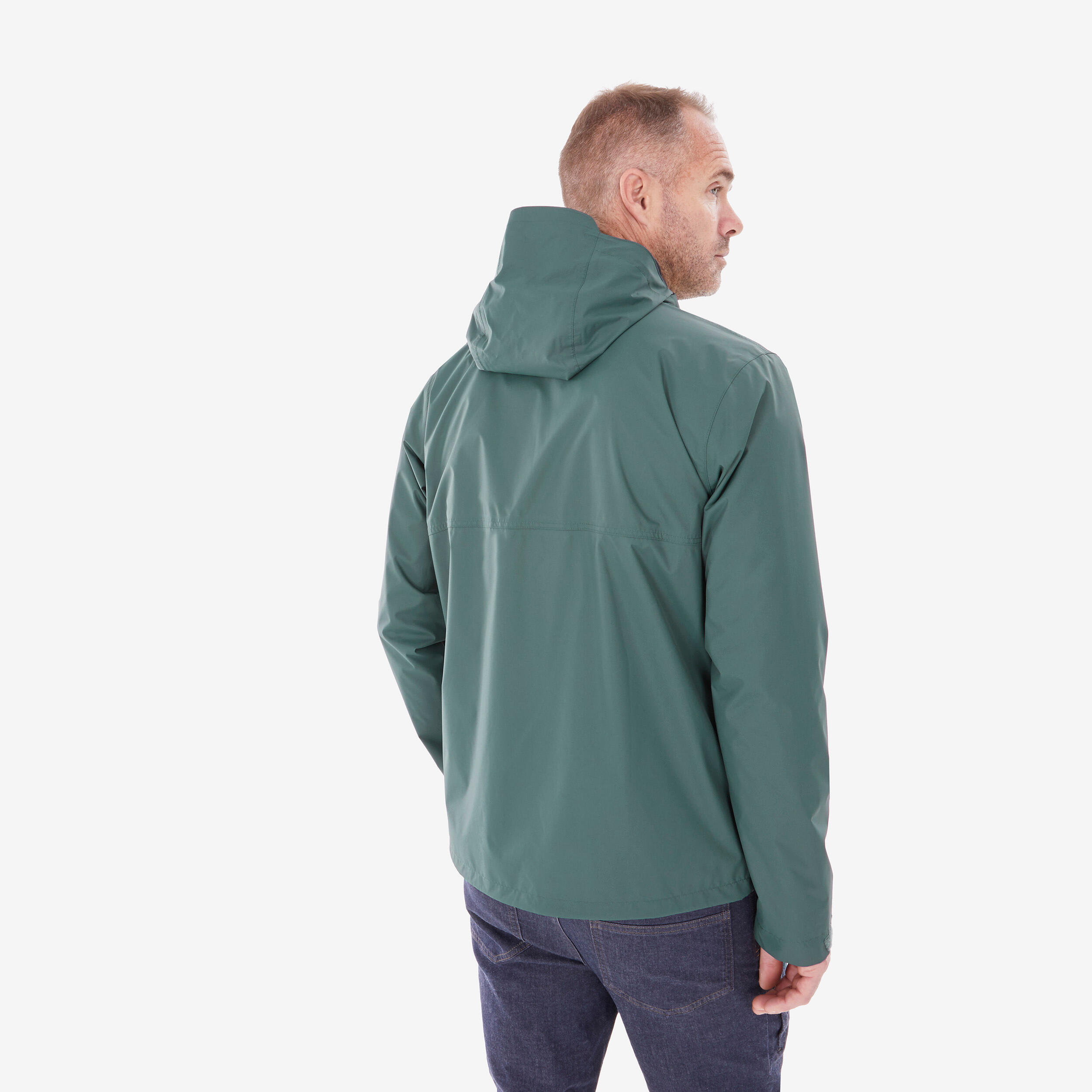 Men’s Waterproof Hiking Jacket - NH 500 - Dark grey green - Quechua ...