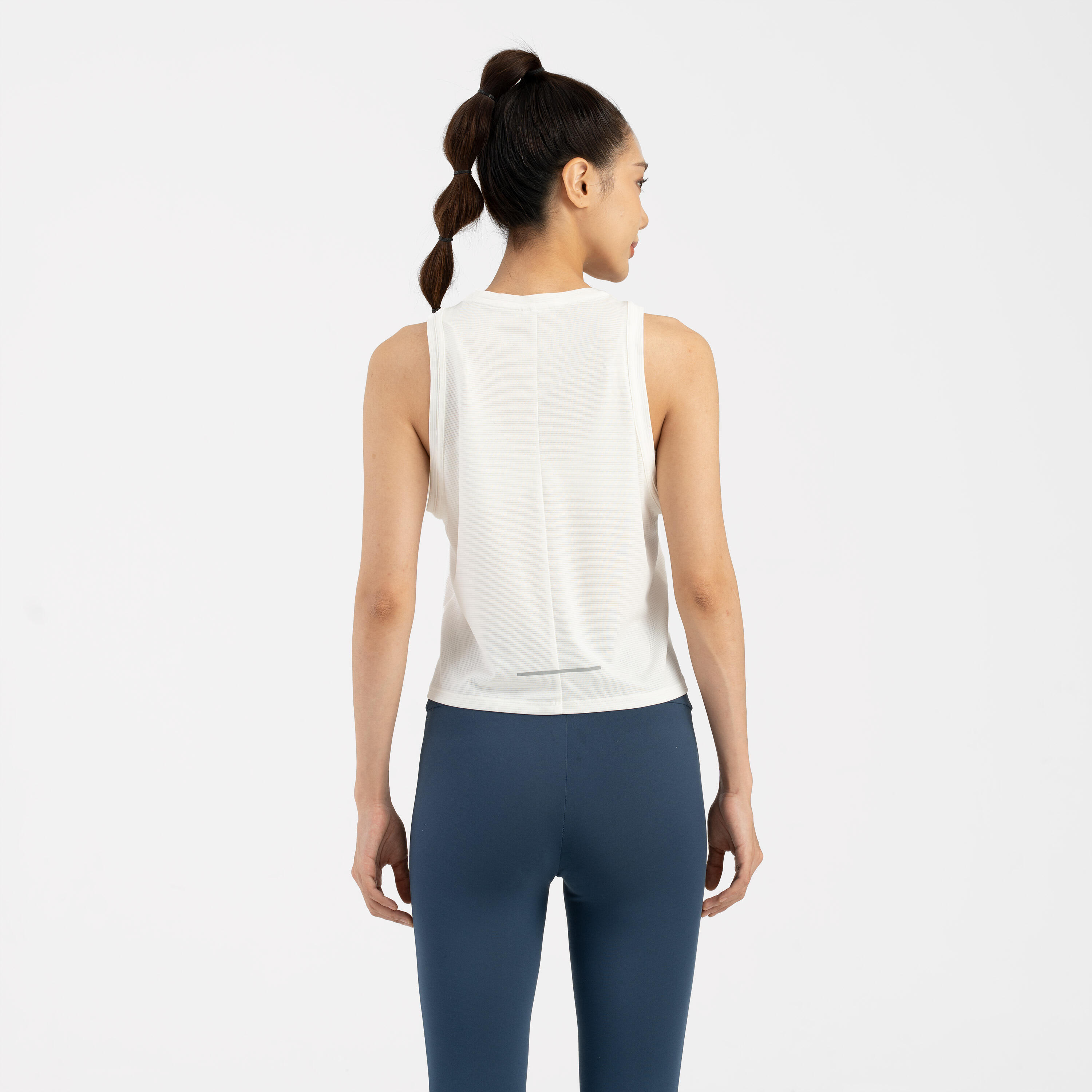 Women's Running Breathable Short Tank Top - KIPRUN Run 500 Dry White ...