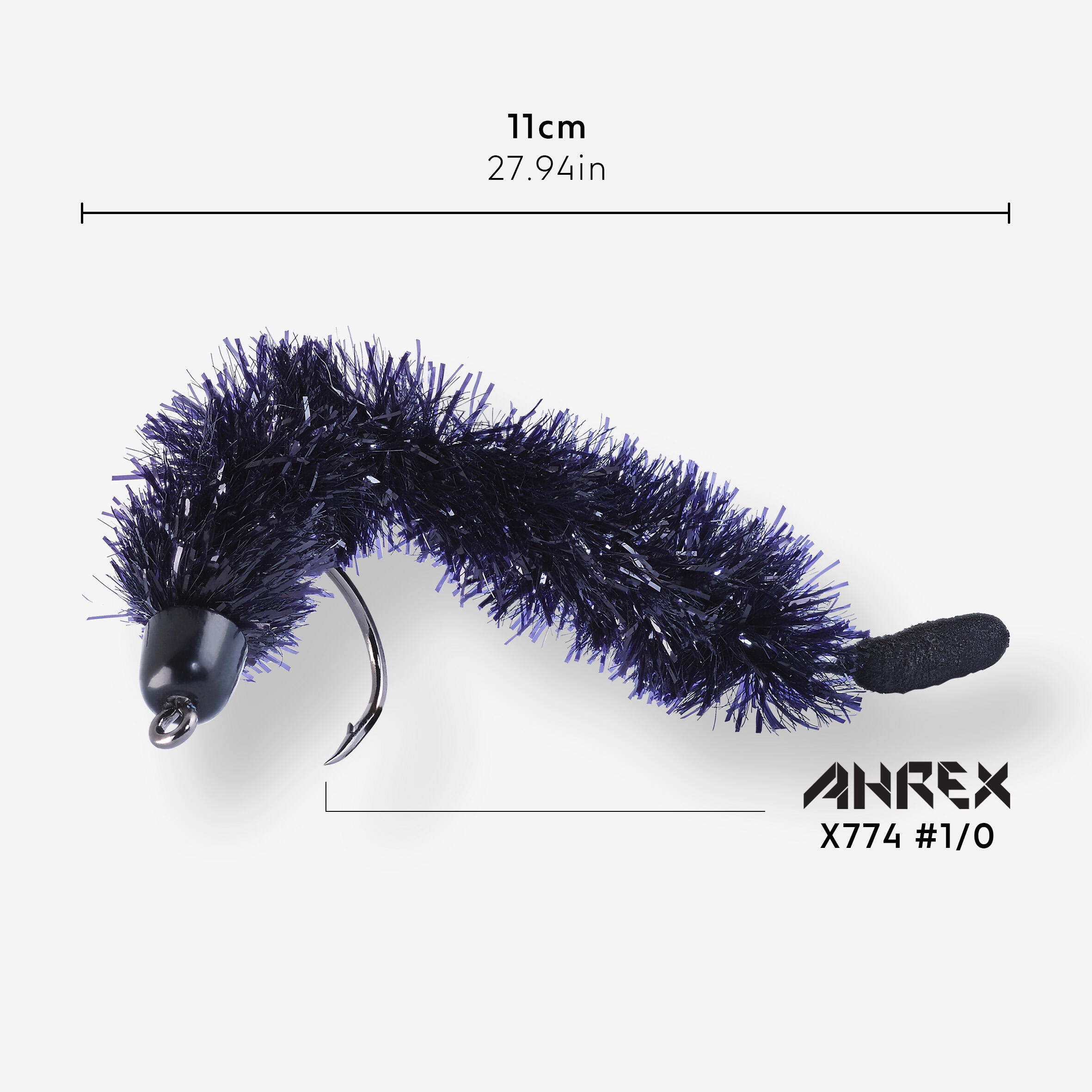 Streamer Predator Fish Worm - Predator HRK63 - Black - Decathlon