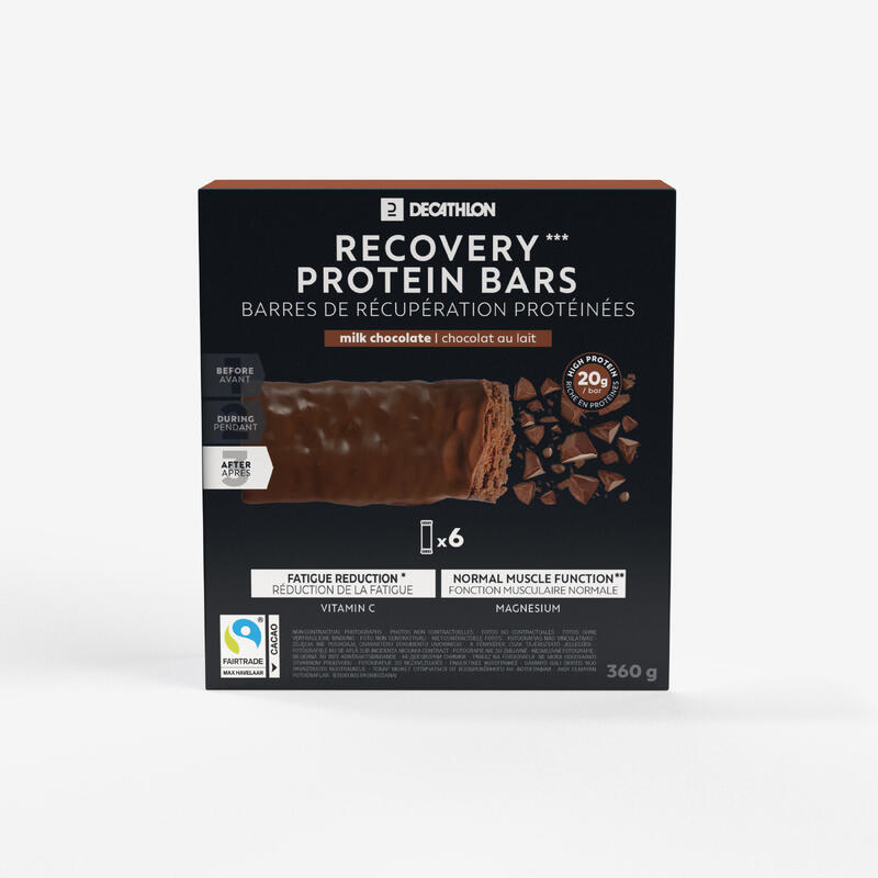 Recovery Protein Bar Six-Pack - Chocolate/Coconut - Decathlon