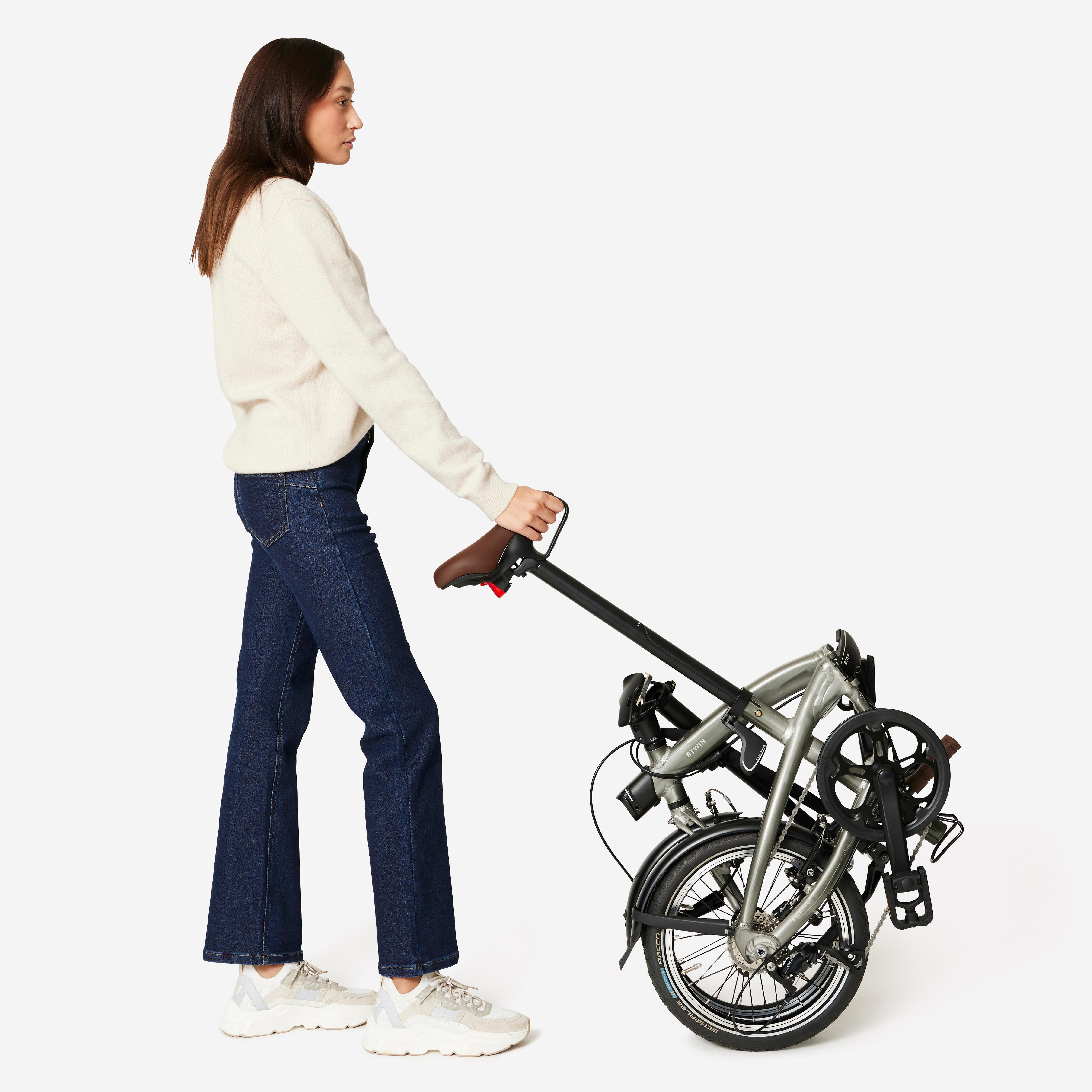 Ultra-Compact Folding Bike - Fold Light 1 Second Aluminum - Comet grey - Btwin - Decathlon