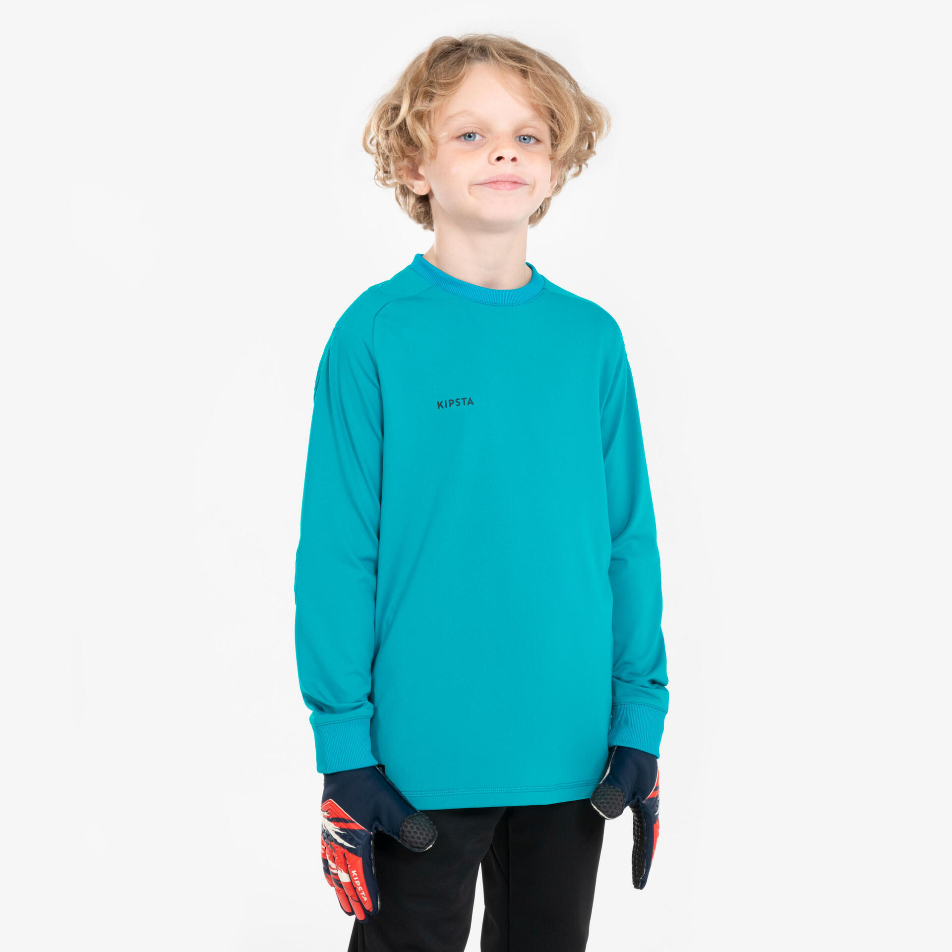 Kids' Football Goalkeeper Shirt F100 - Turquoise