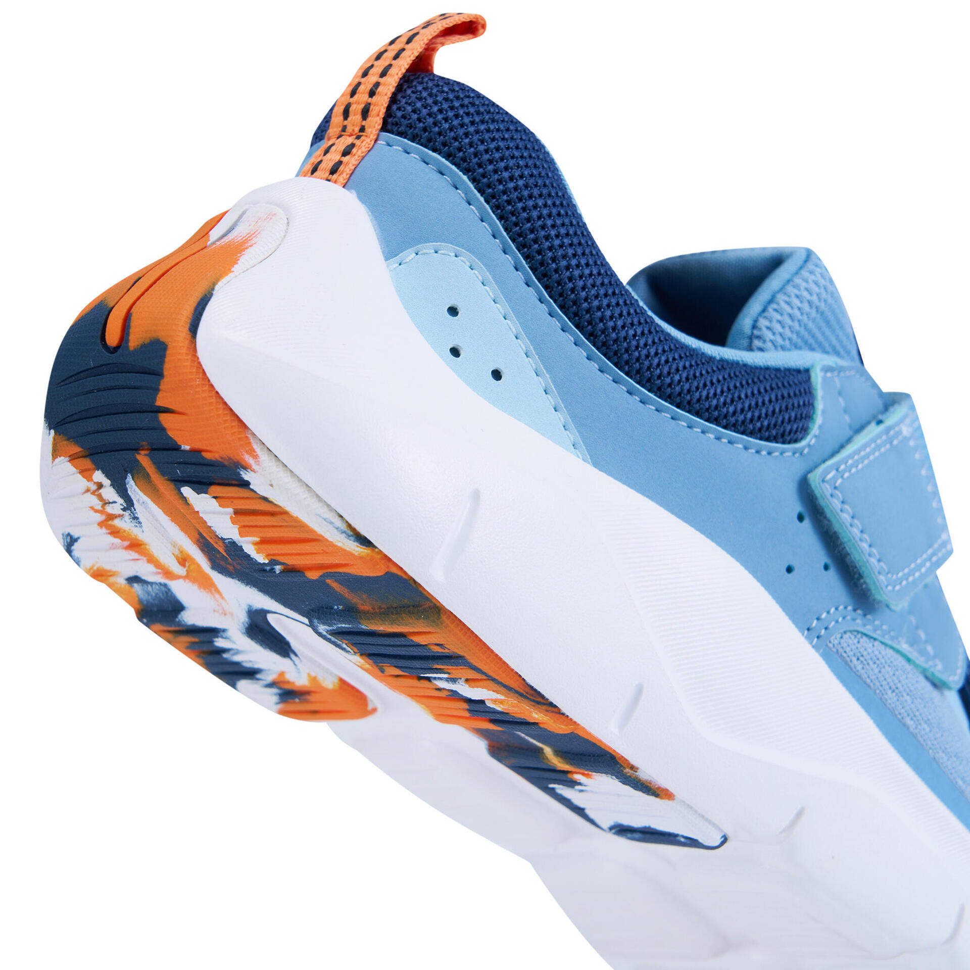 Kids' Lightweight Rip-Tab and Elasticated Laces Shoes Playful Fast - Blue