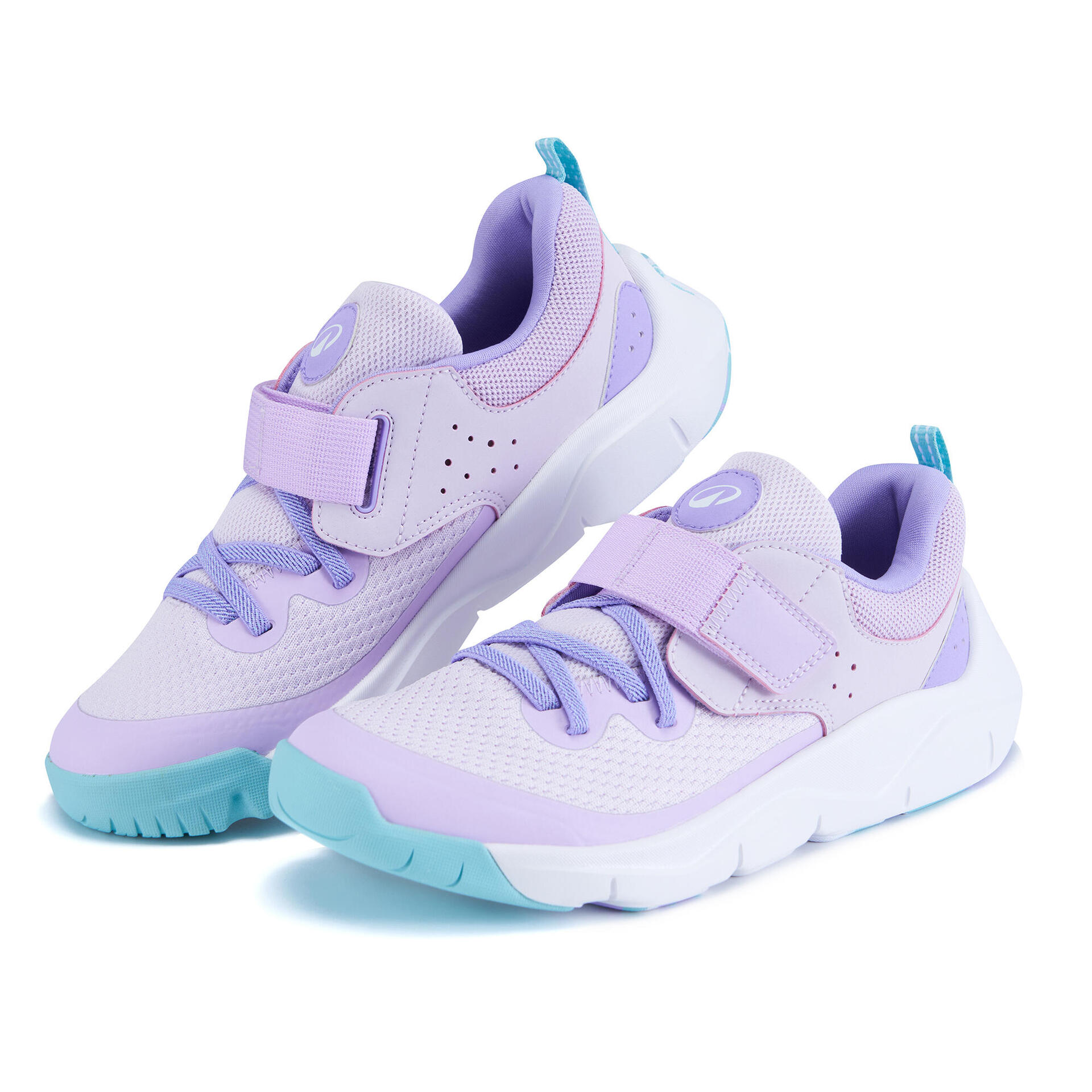 Kids' Lightweight Rip-Tab and Elasticated Laces Shoes Playful Fast - Purple