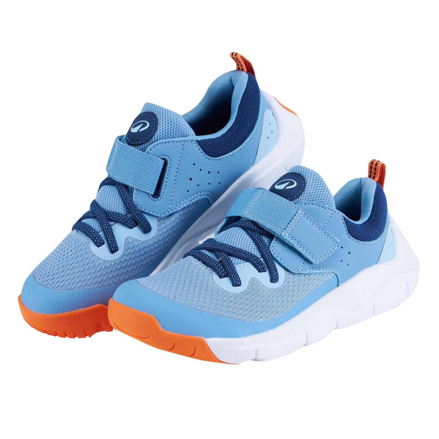 Kids' Lightweight Rip-Tab and Elasticated Laces Shoes Playful Fast - Blue