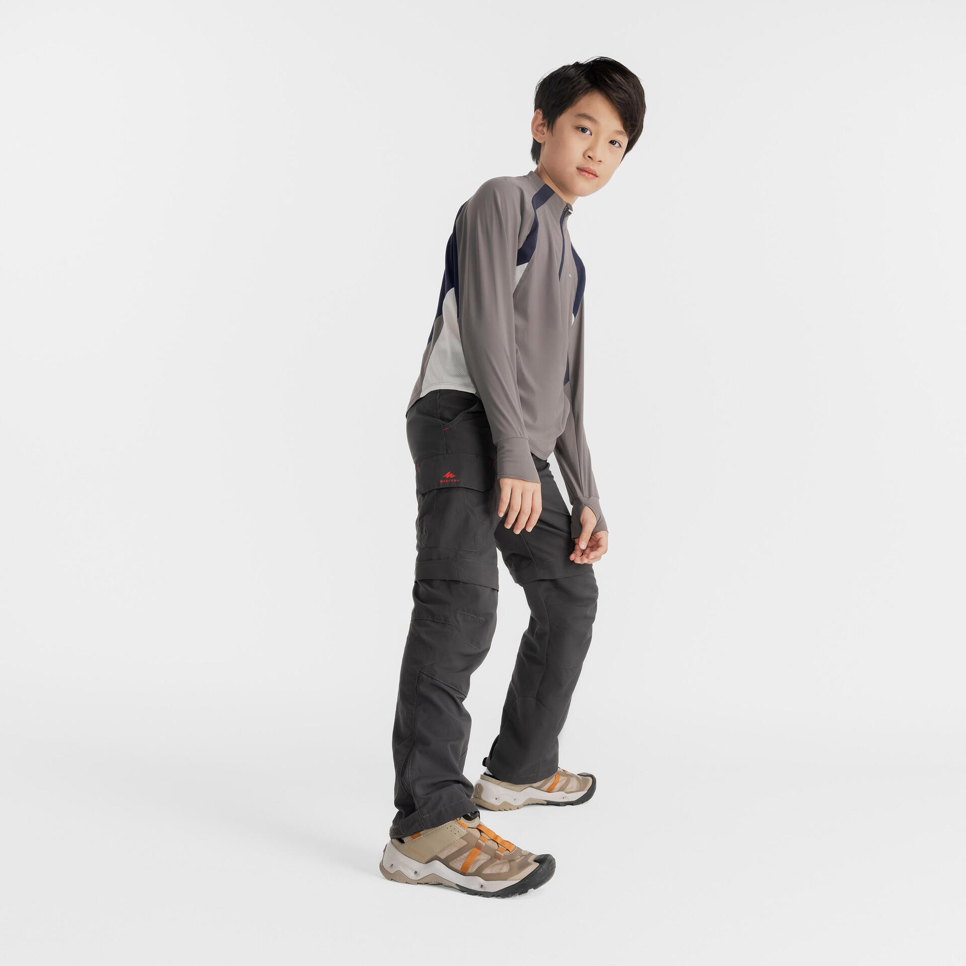 Hiking modular pants mh500 tween carbon
