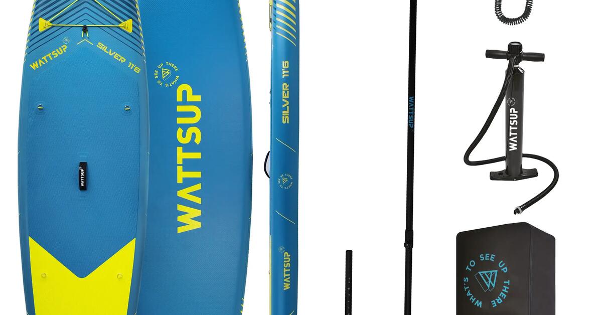 Conjunto de stand up paddle insuflável com assento kayak Wattsup Silver ...