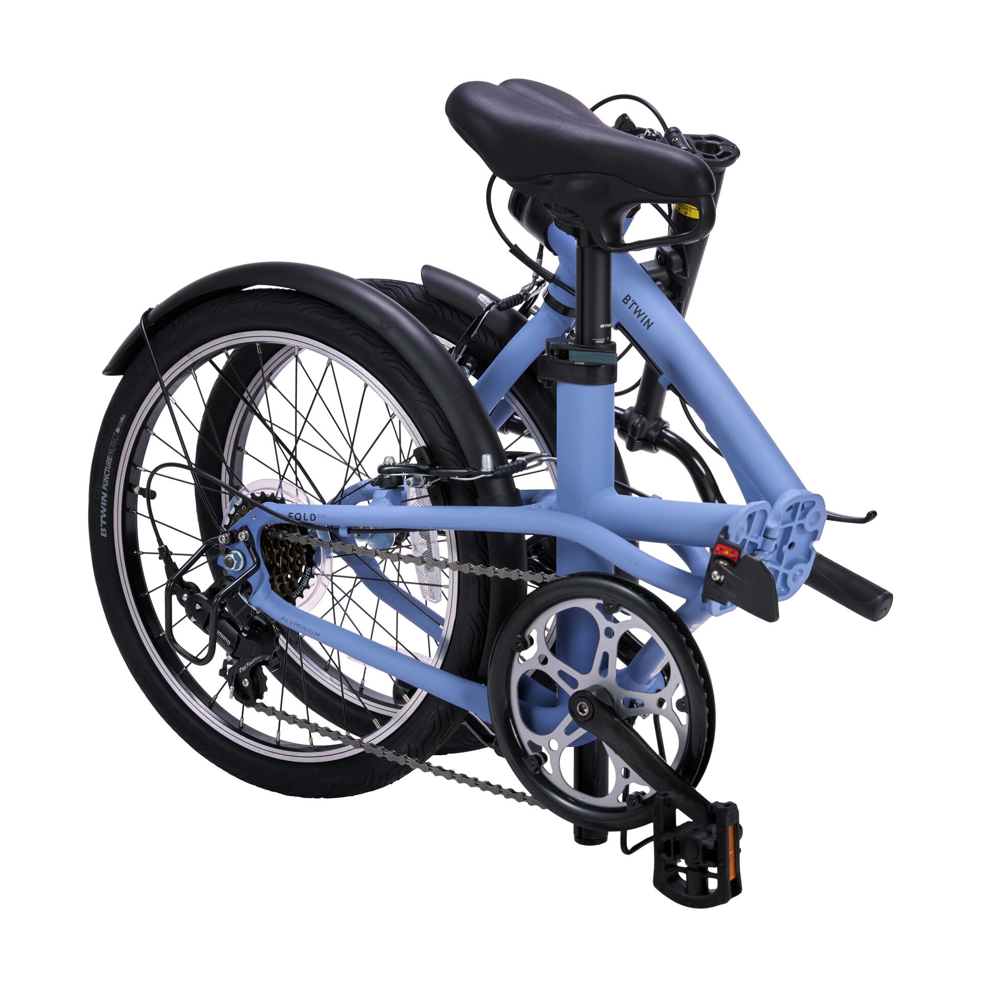 Folding Bike Fold 500 20 Inch 7 Speed - Indigo