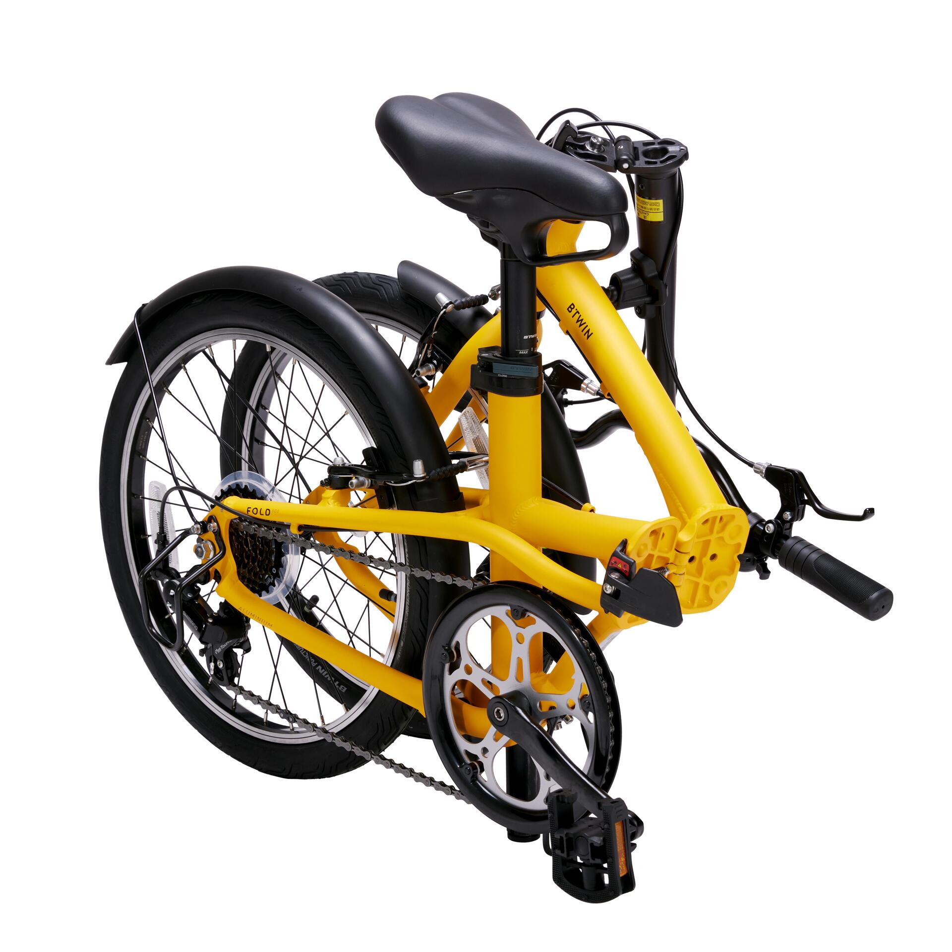 Folding Bike Fold 500 20 Inch 7 Speed - Yellow
