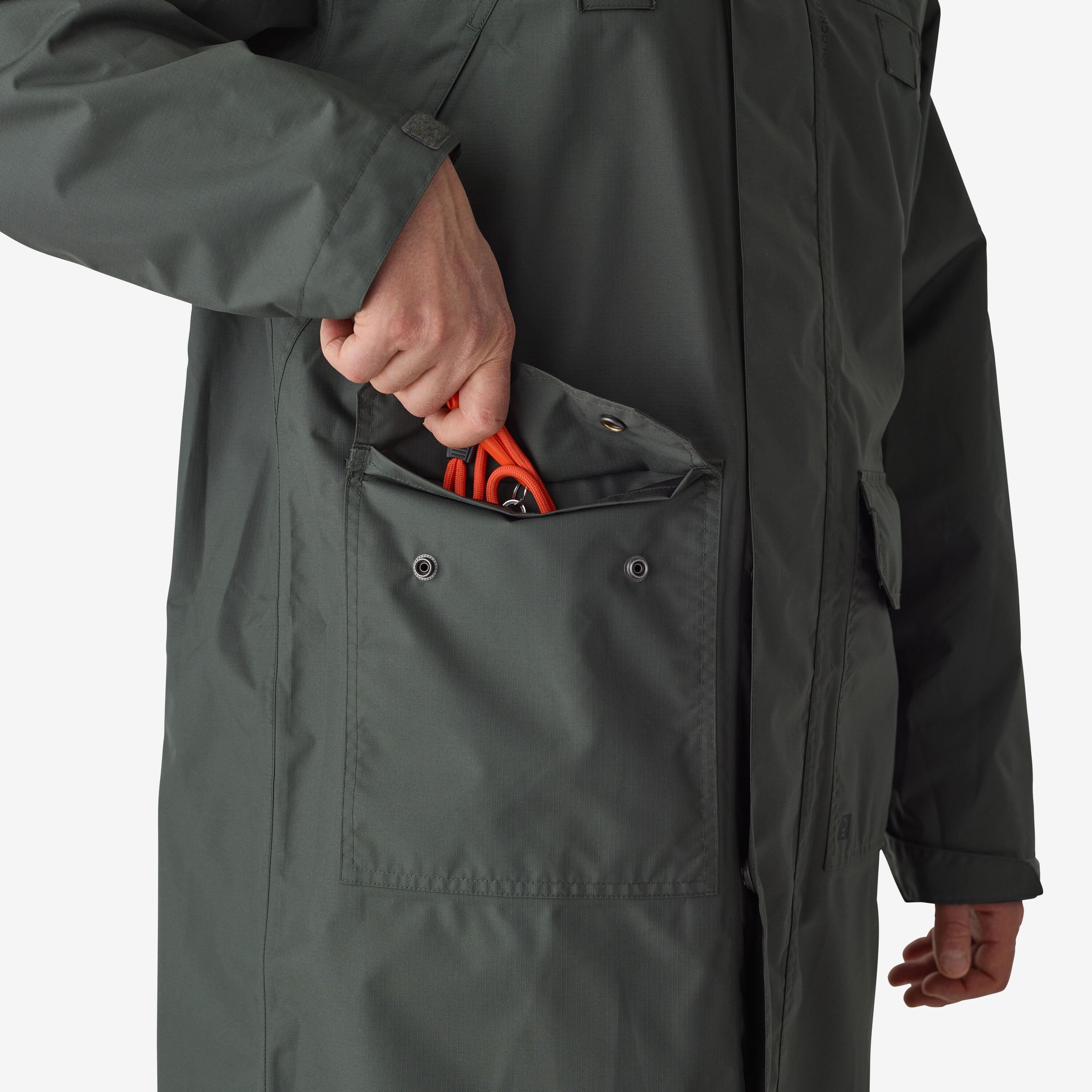 Long Hunting Coat - SG 500 Waterproof Green - Urban grey green ...