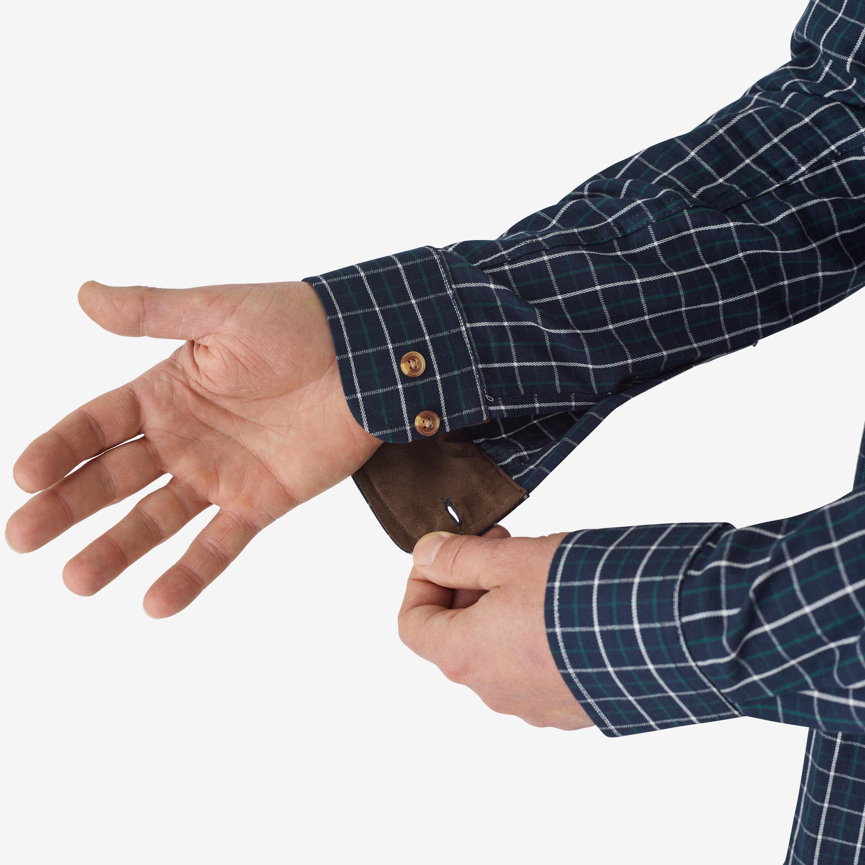 Men’s Verney-Carron chequered shirt, blue - Decathlon