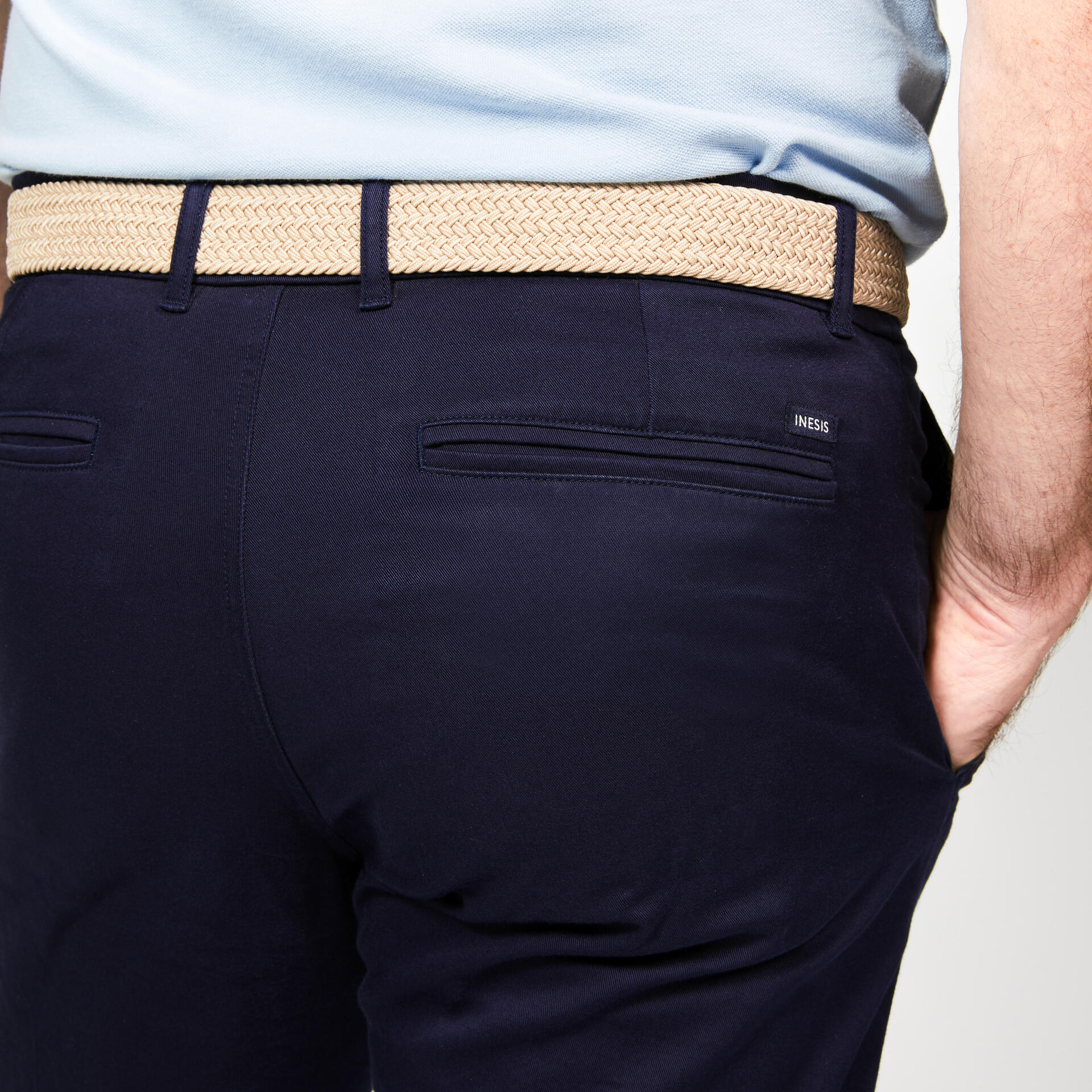 Men's golf cotton chino trousers - MW500 navy blue