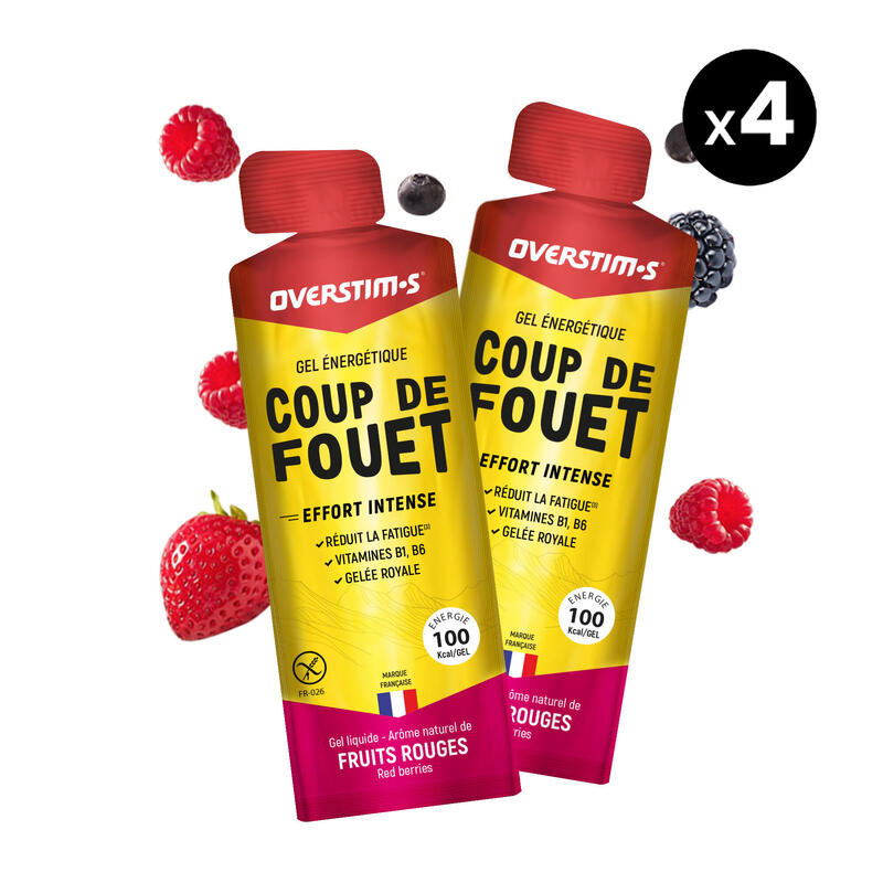 Gel énergétique Coup de fouet Fruits Rouges - 4x34g OVERSTIM.S | Decathlon