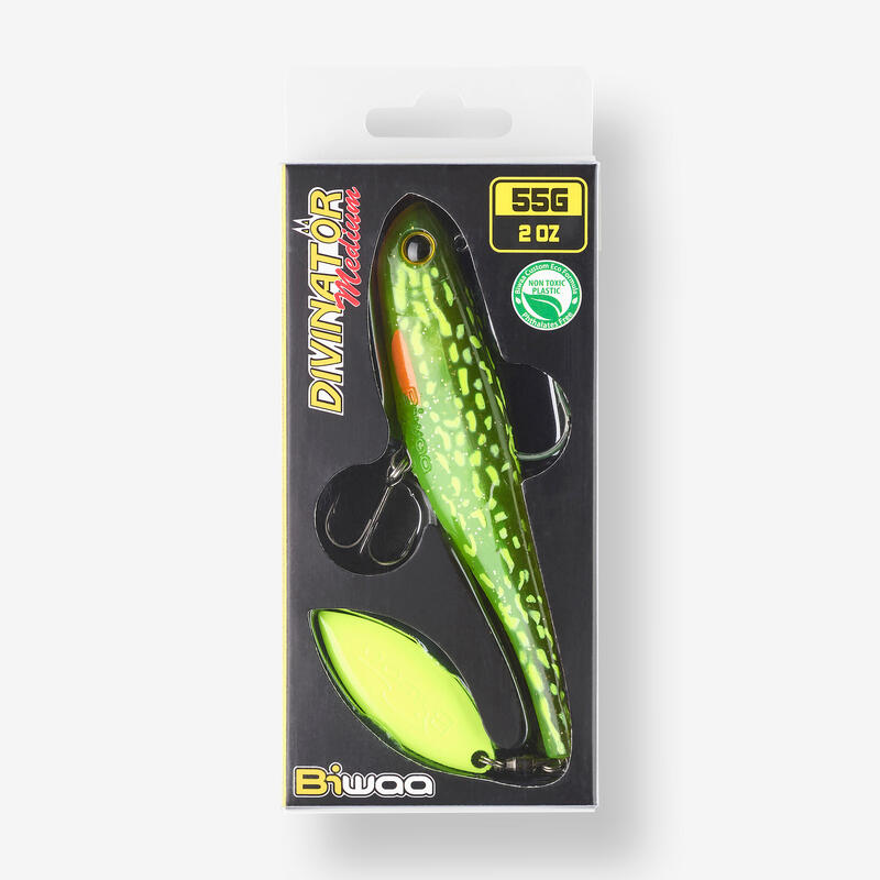 Leurre souple Hybride Divinator 55g 20cm Fire Pike Exclusif Decathlon ...