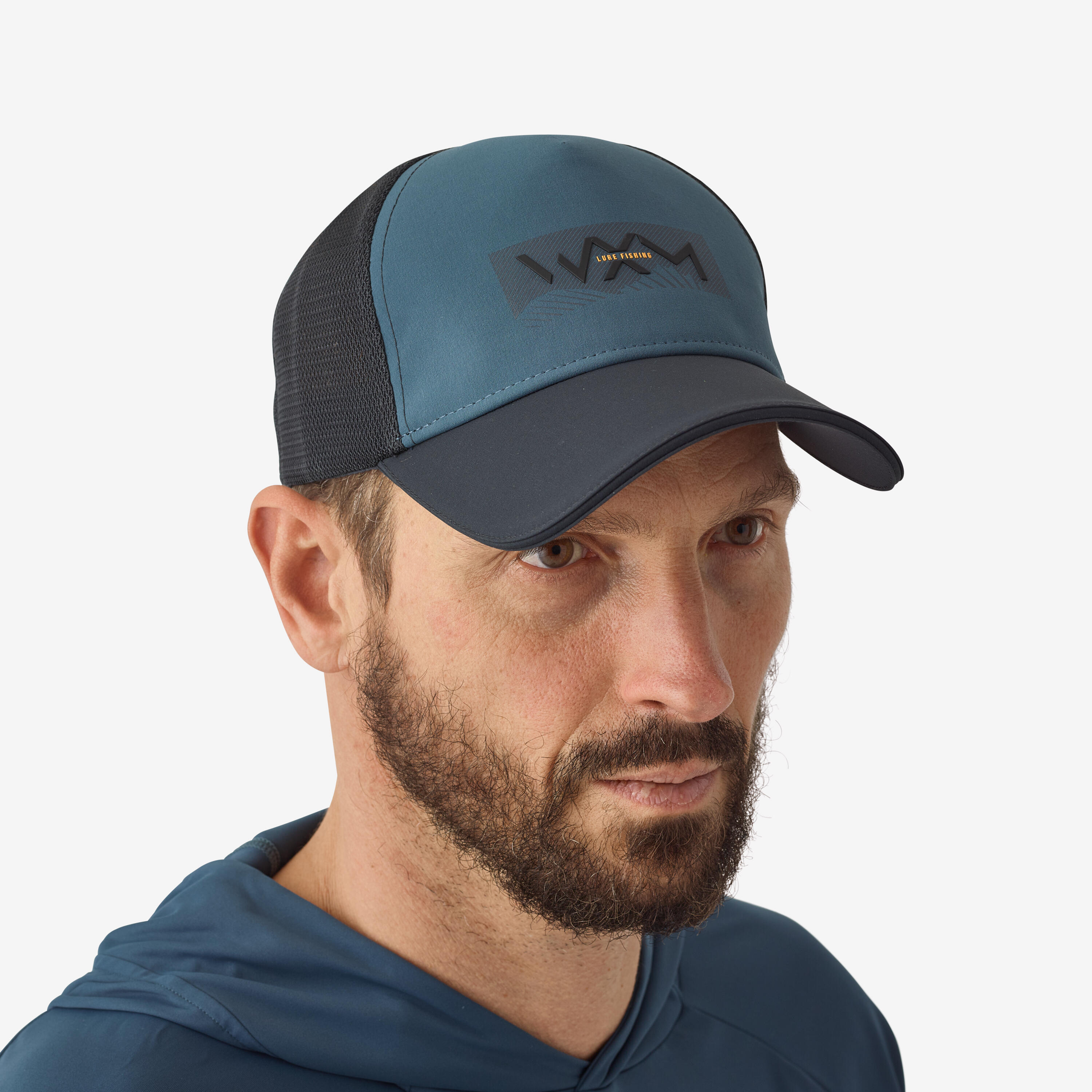 Schirmmütze Angeln FC 900 WXM wasserundurchlässig blaugrau - Decathlon