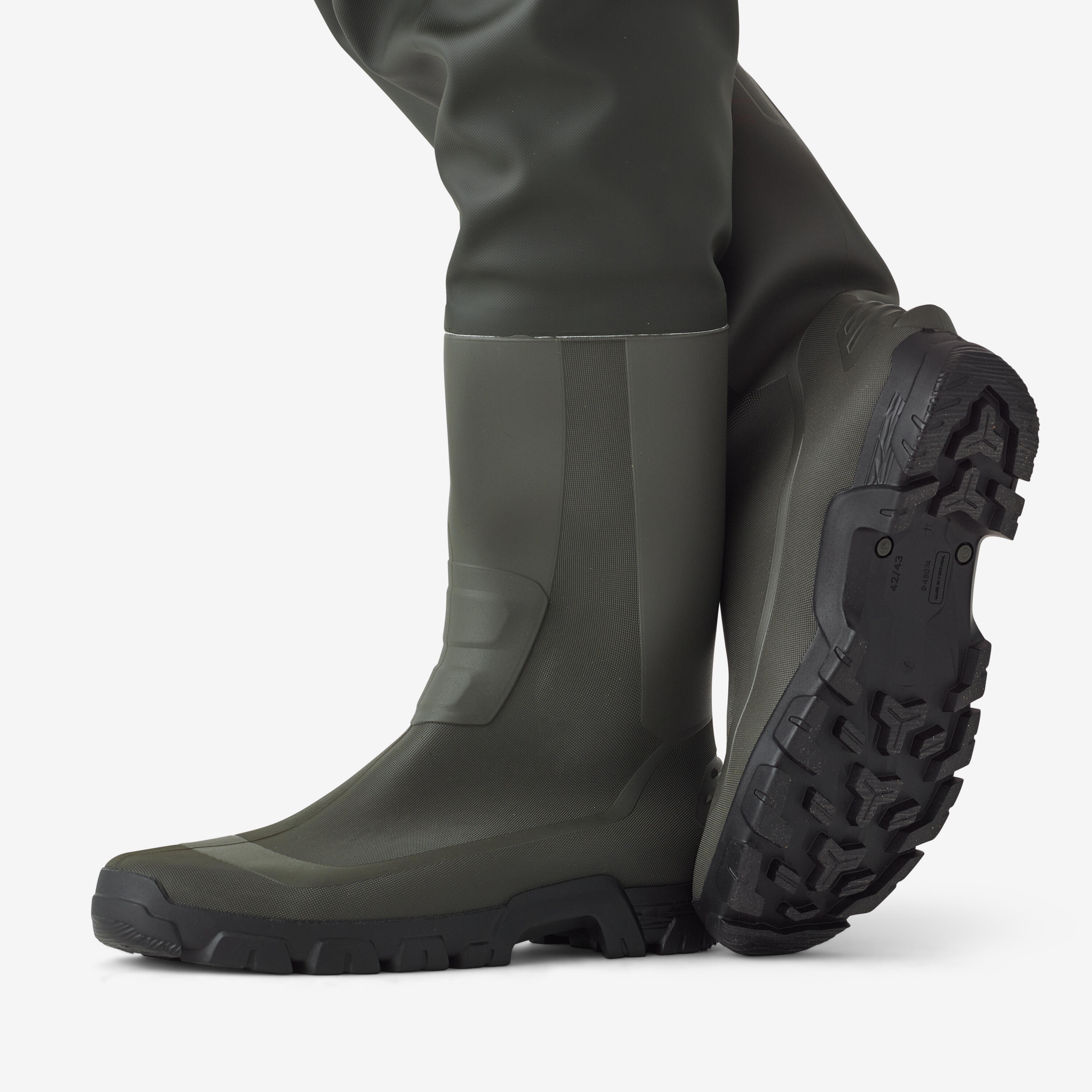 Fishing PVC Waders - WDS 100 - Urban grey green, Ash khaki green ...