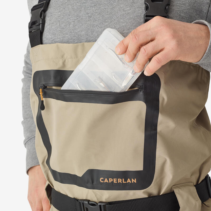 Waders de pêche respirants 500 BR-S avec chaussons néoprène CAPERLAN ...