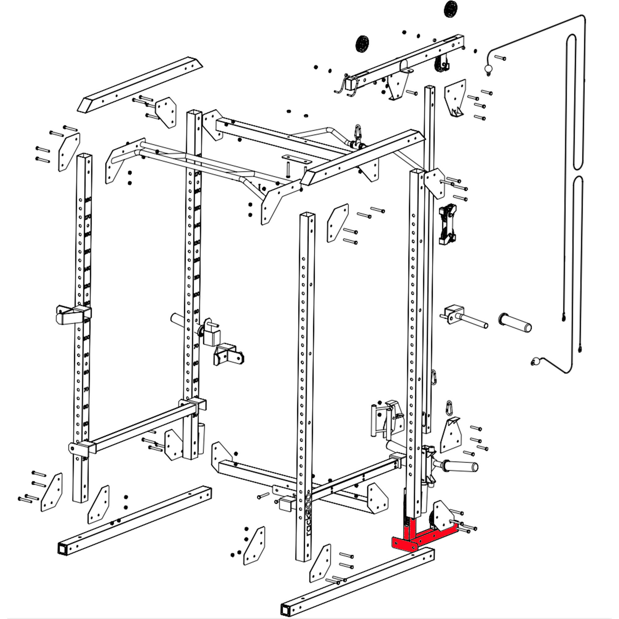 Guida carico inferiore POWER RACK 900 DOMYOS | Decathlon