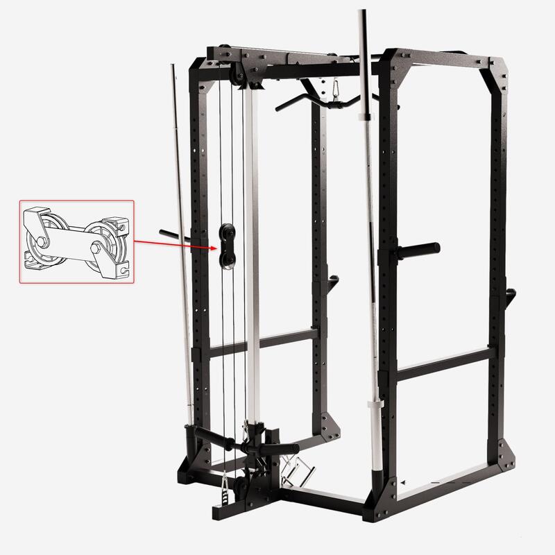 POLIA DUPLA INTERMEDIÁRIA PARA POWER RACK 900 DE MUSCULAÇÃO DOMYOS ...