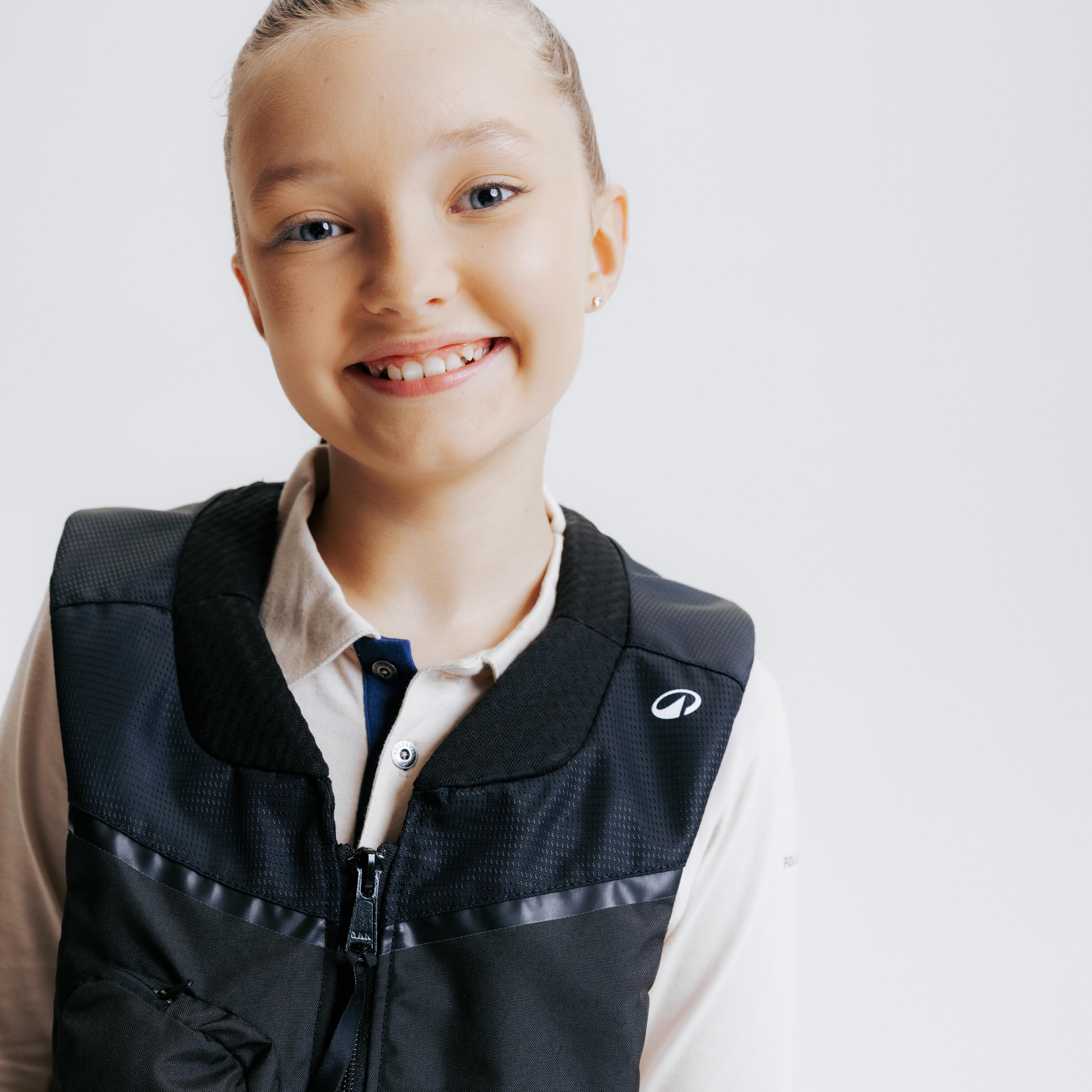 Kids' Horse Riding Body Protector Airbag - Black - Decathlon