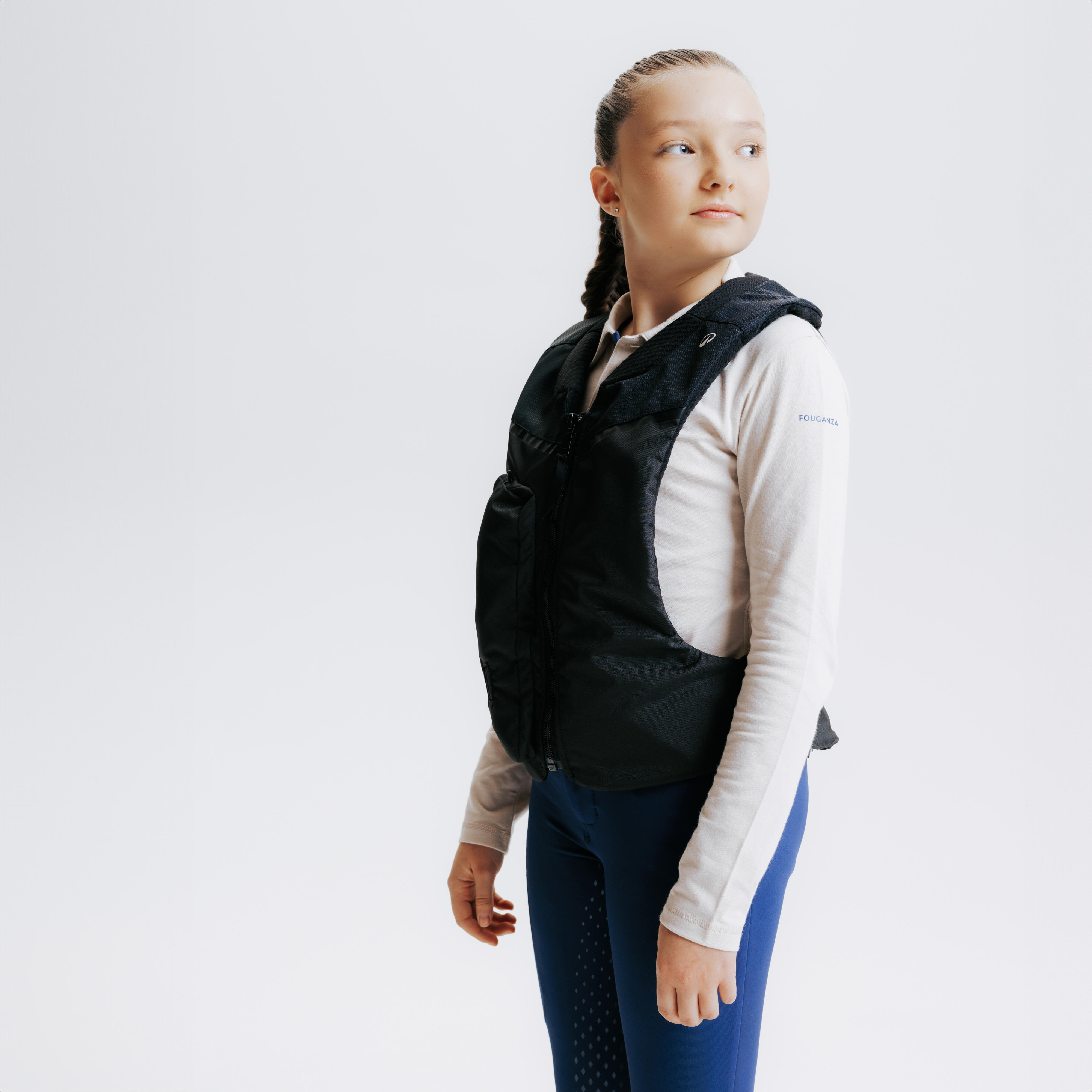 Kids' Horse Riding Body Protector Airbag - Black - Decathlon