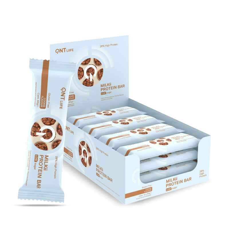 Caja de 12 barritas Milkii Protein Bar 12x60 grs Cookie - Decathlon