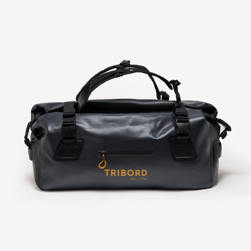 Waterproof duffle bag - 80 L travel bag Anthracite black TRIBORD ...