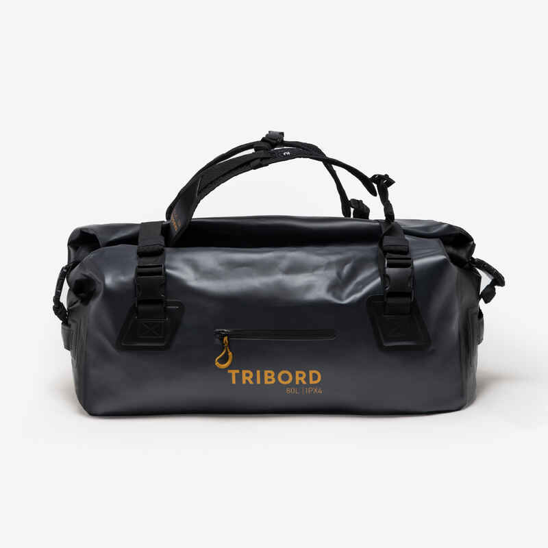 Waterproof duffle bag - 80 L travel bag Anthracite black - Decathlon