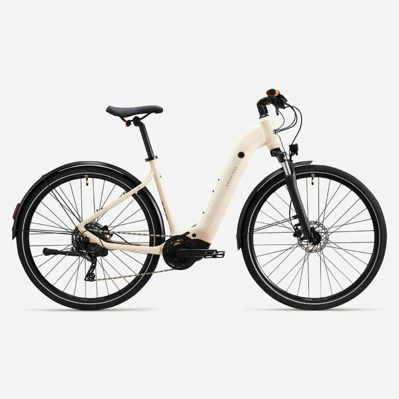 Electric hybrid bike with central motor and low frame, E-ACTV 500 beige ...