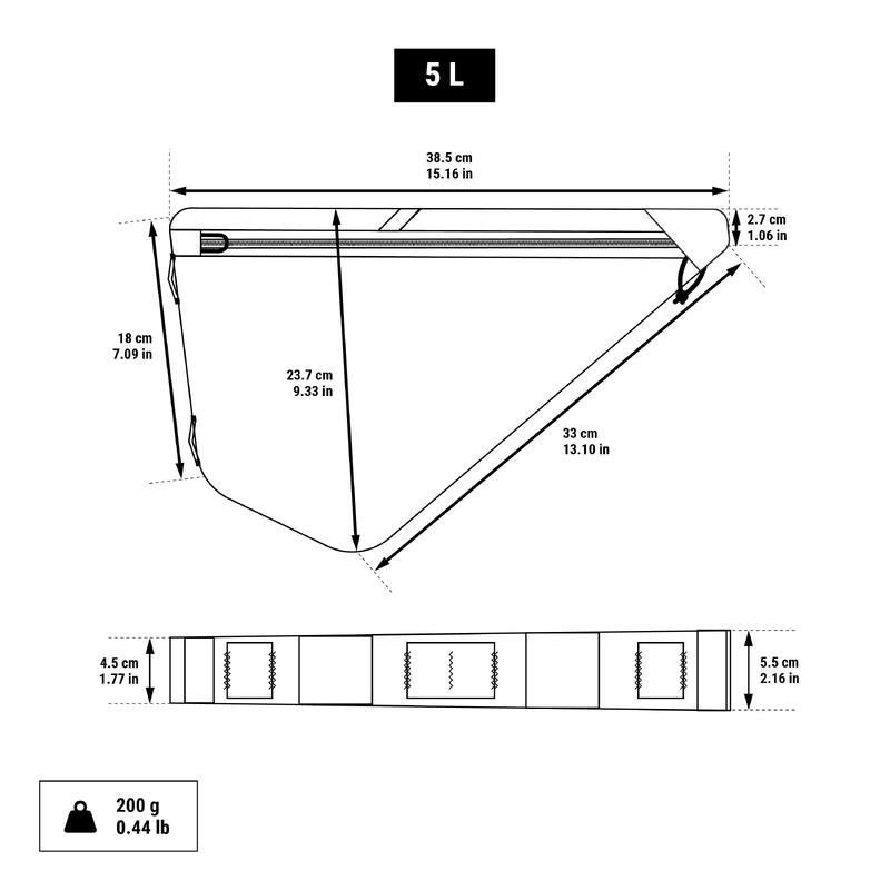 RIVERSIDE FRAMETAS VOOR BIKEPACKING FULL-FRAME 5 LITER ADVT 500 | Decathlon
