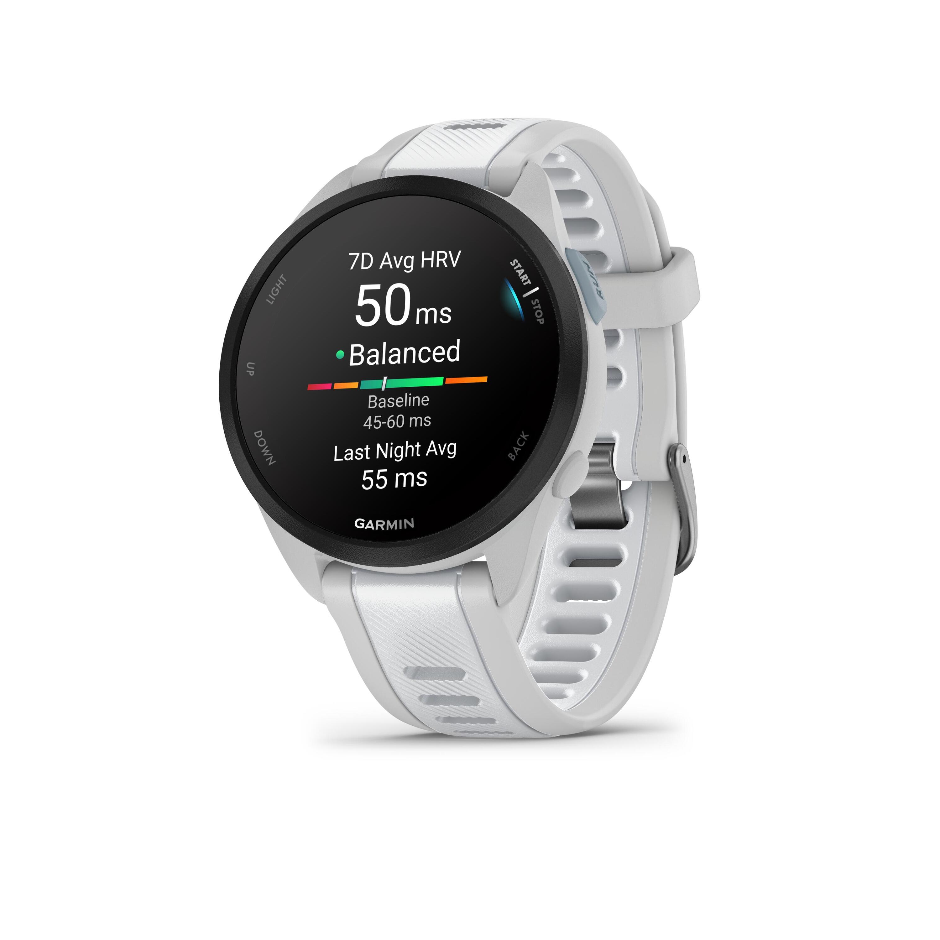 GARMIN FORERUNNER 165 Connected GPS Running Watch - LIGHT GREY / WHITE ...
