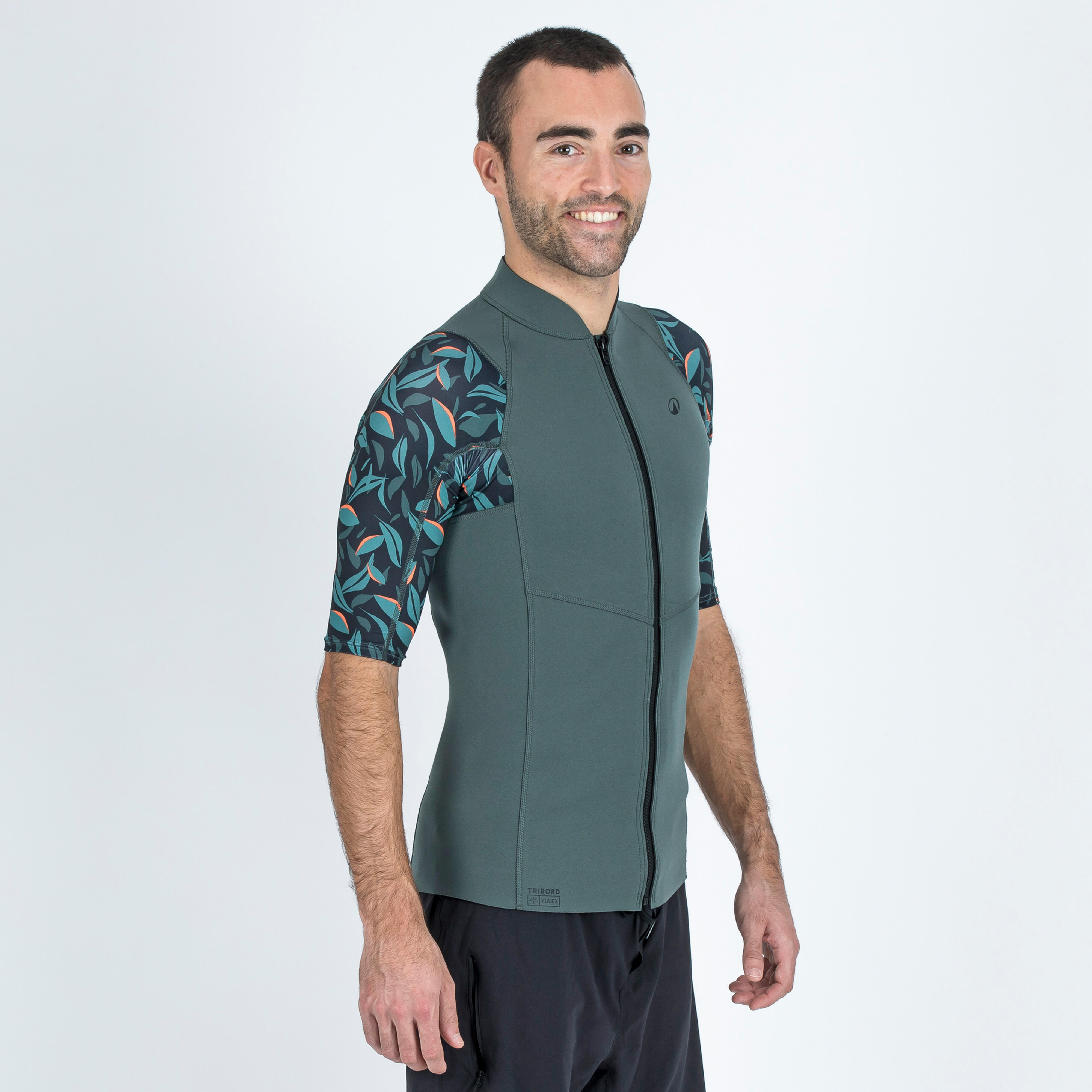 Men's short sleeve UV-protection top yulex100 1.5mm - awake flowers ...