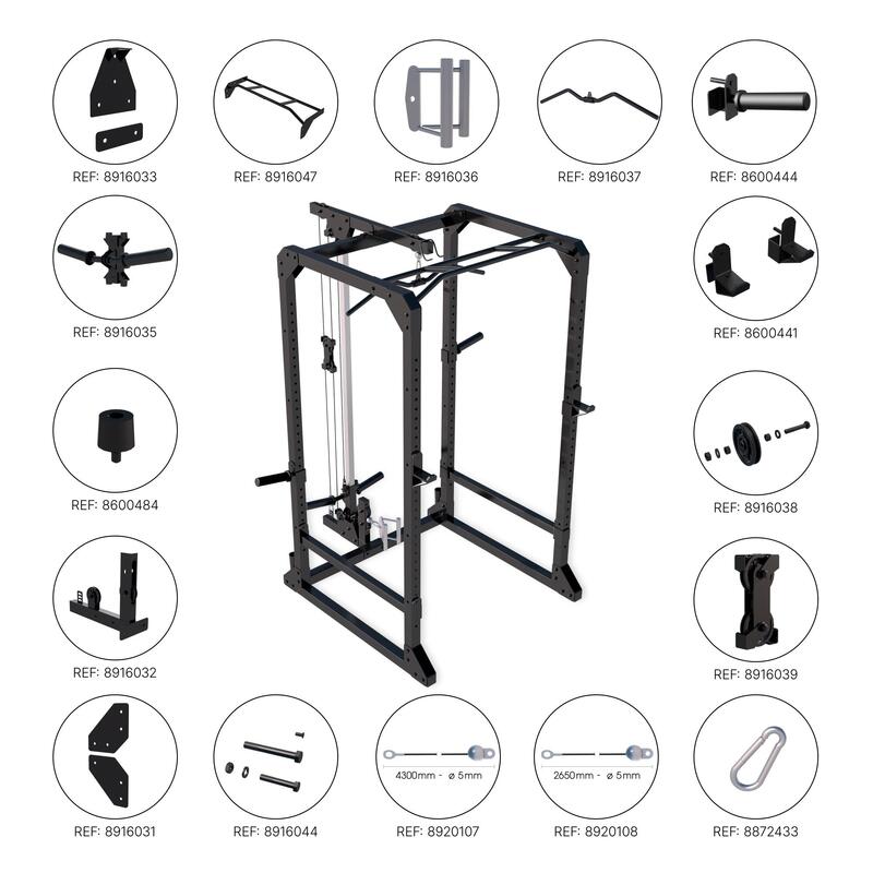POLIA DUPLA INTERMEDIÁRIA PARA POWER RACK 900 DE MUSCULAÇÃO DOMYOS ...
