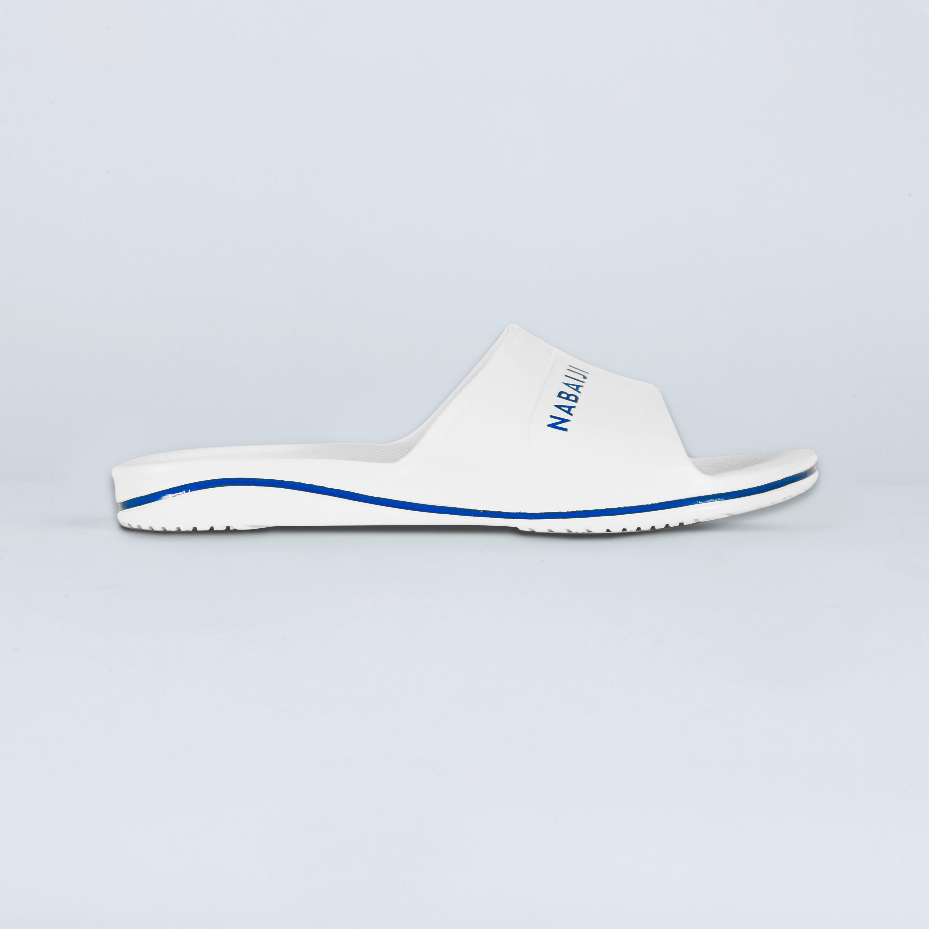 MEN’S POOL SLIDES 100 PLUS WHITE - Decathlon