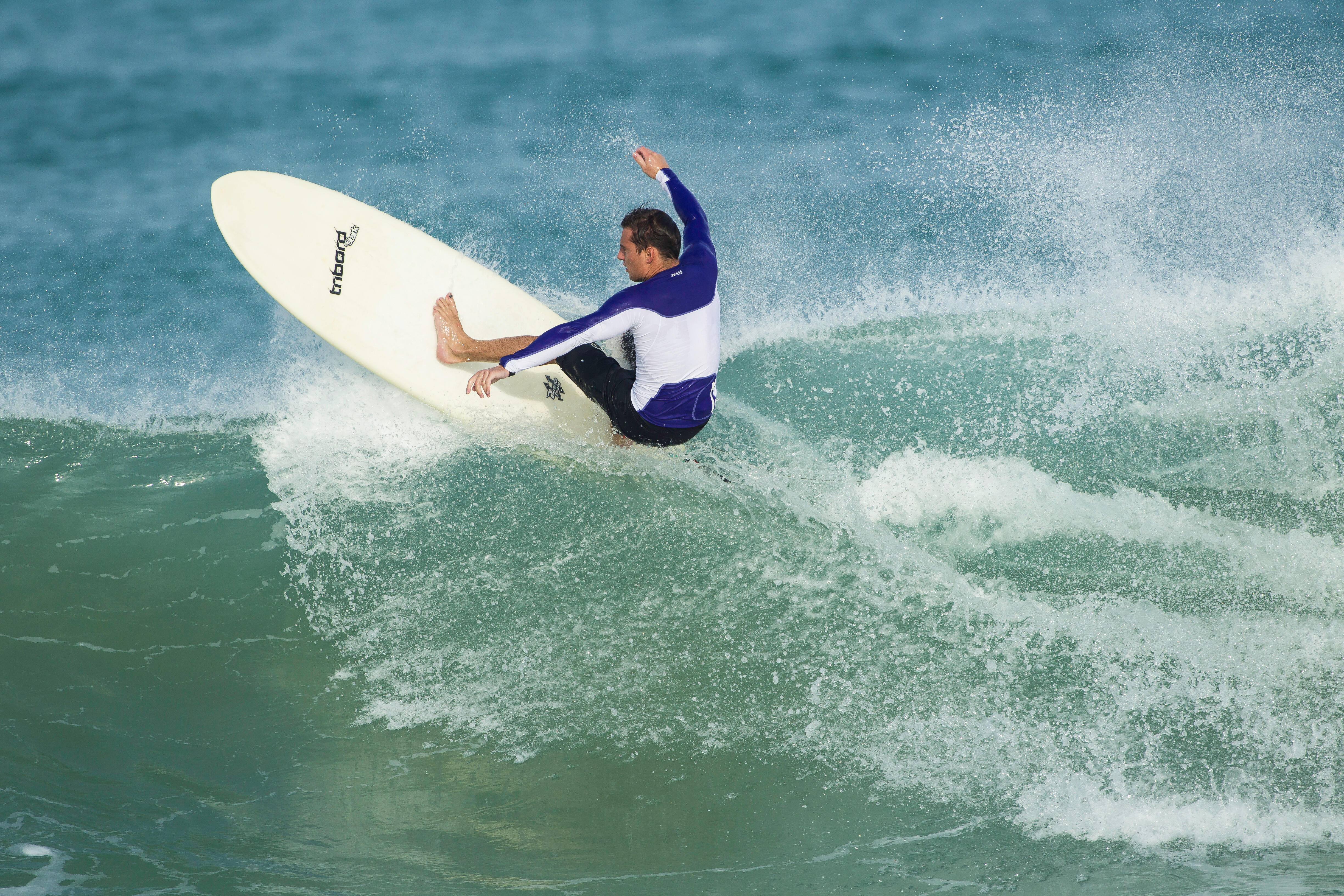 900 Pro UV protection surfing and bodyboarding rash vest TOP - Blue ...