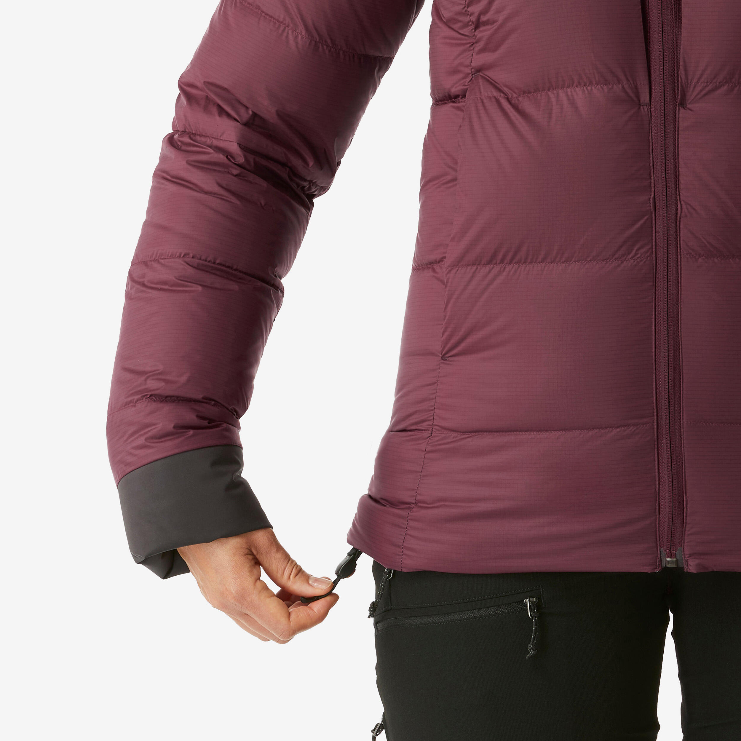 Women’s Down Winter Jacket with Hood – MT 900 - Burgundy purple ...